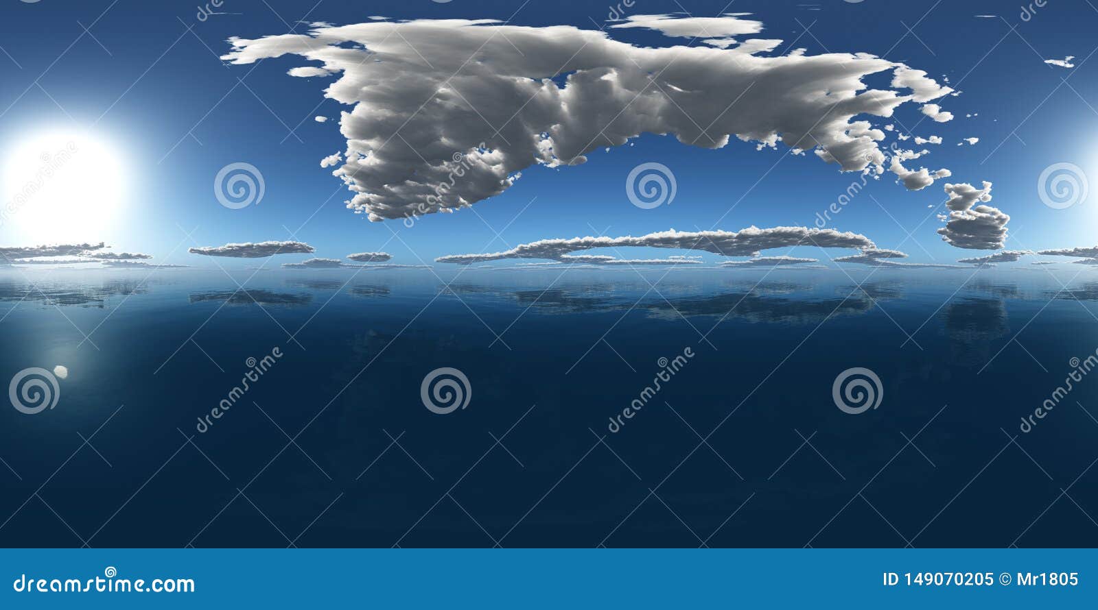 Spherical 360 Degrees Seamless Panorama with a View in the Open Sea ...