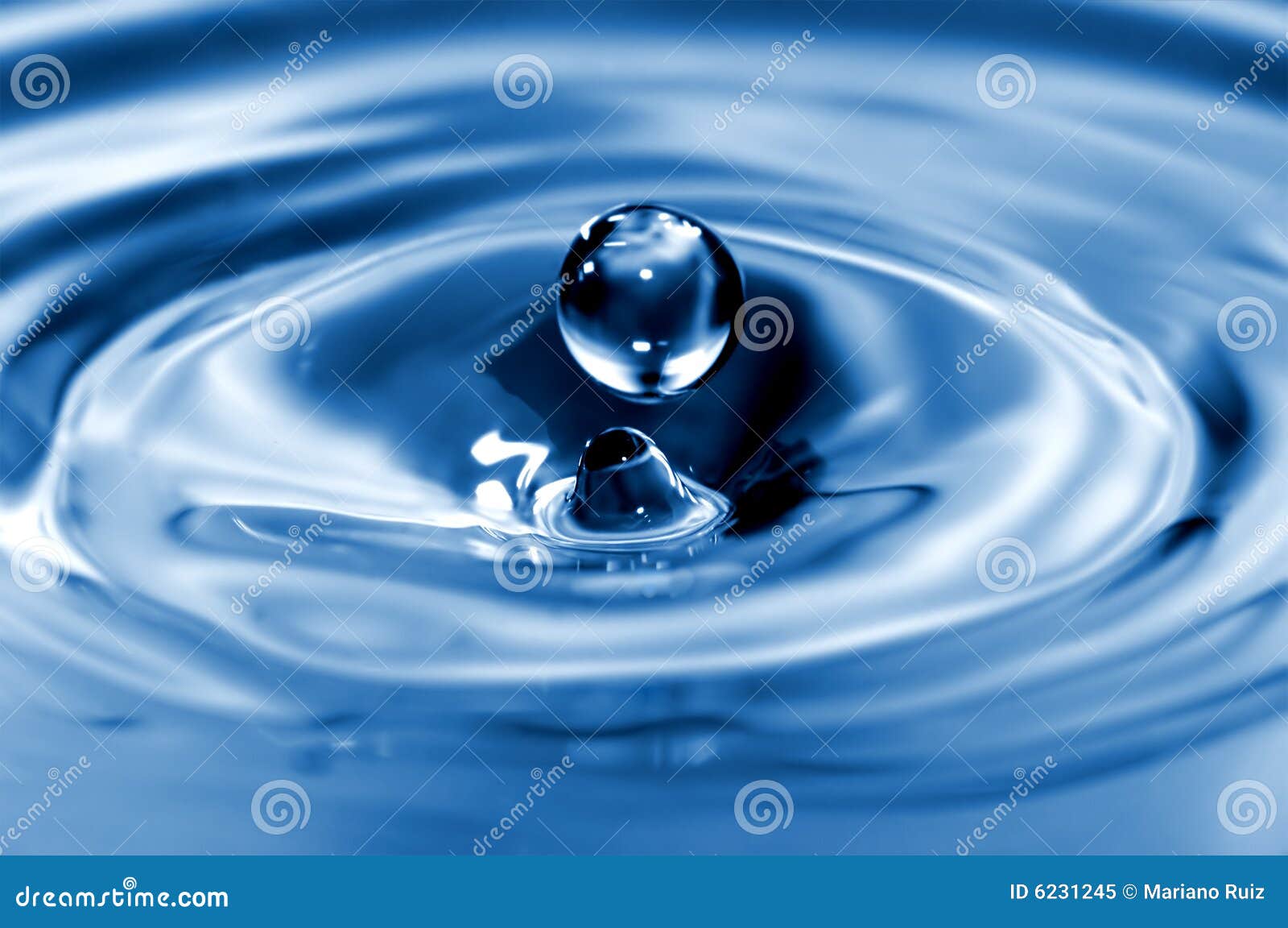 Spherical Drop of Water Right before Impact Stock Image - Image of ...