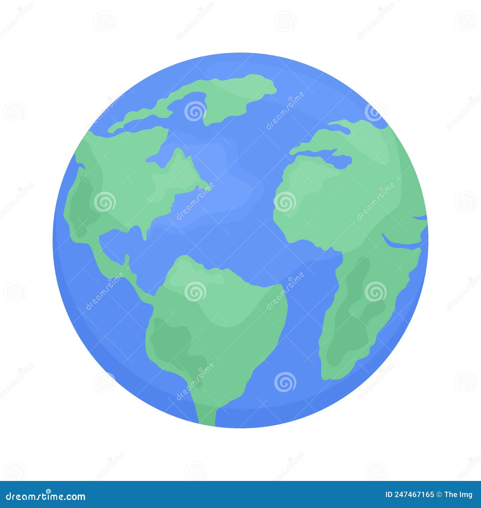Spherical Earth Model Semi Flat Color Vector Object Stock Vector ...