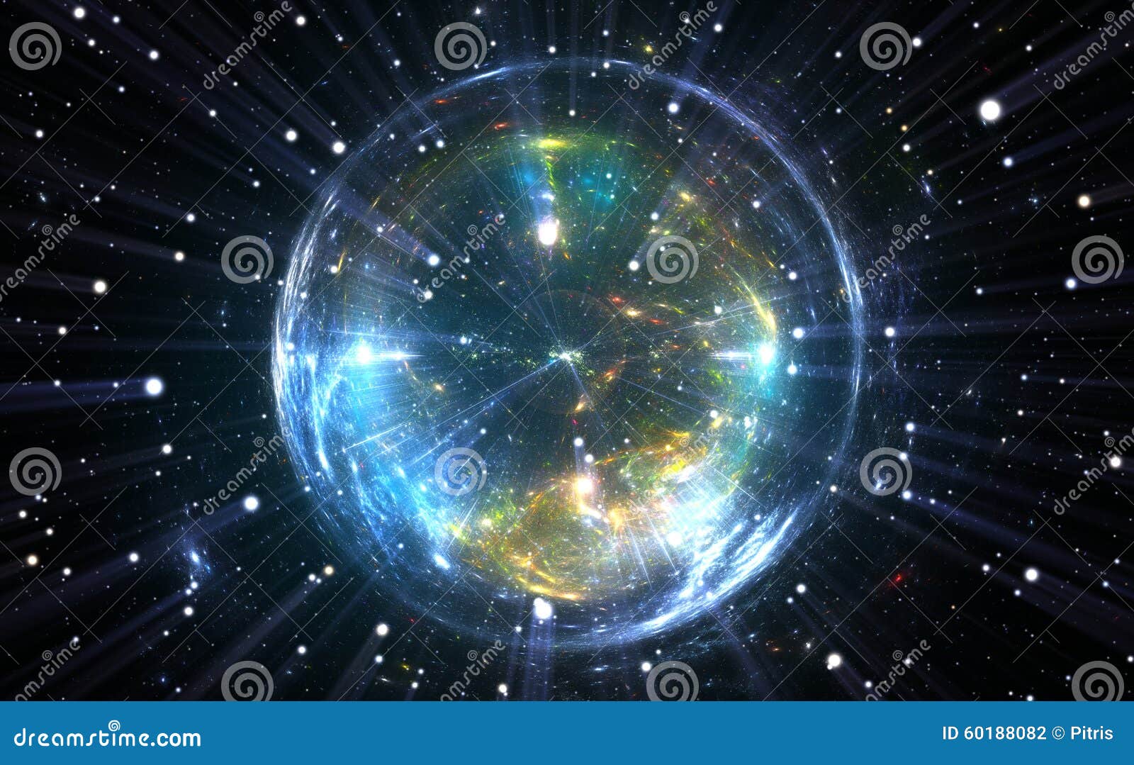 Spherical Energetic Quantum Bubble Stock Illustration - Illustration of ...