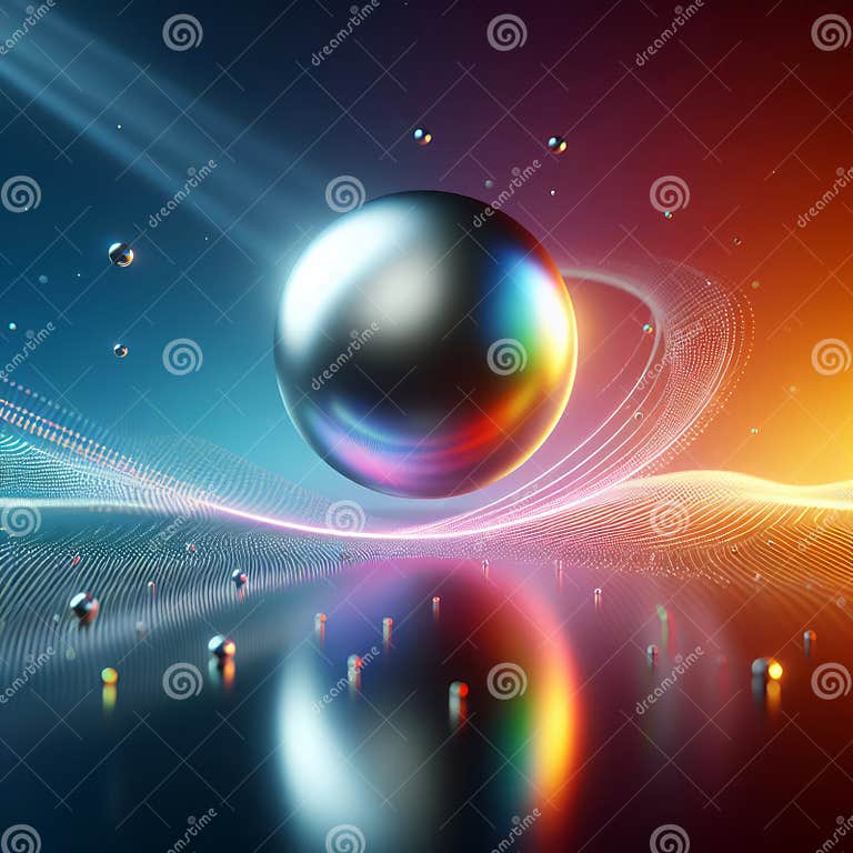 Spherical Energetic Quantum Bubble Stock Illustration - Illustration of ...