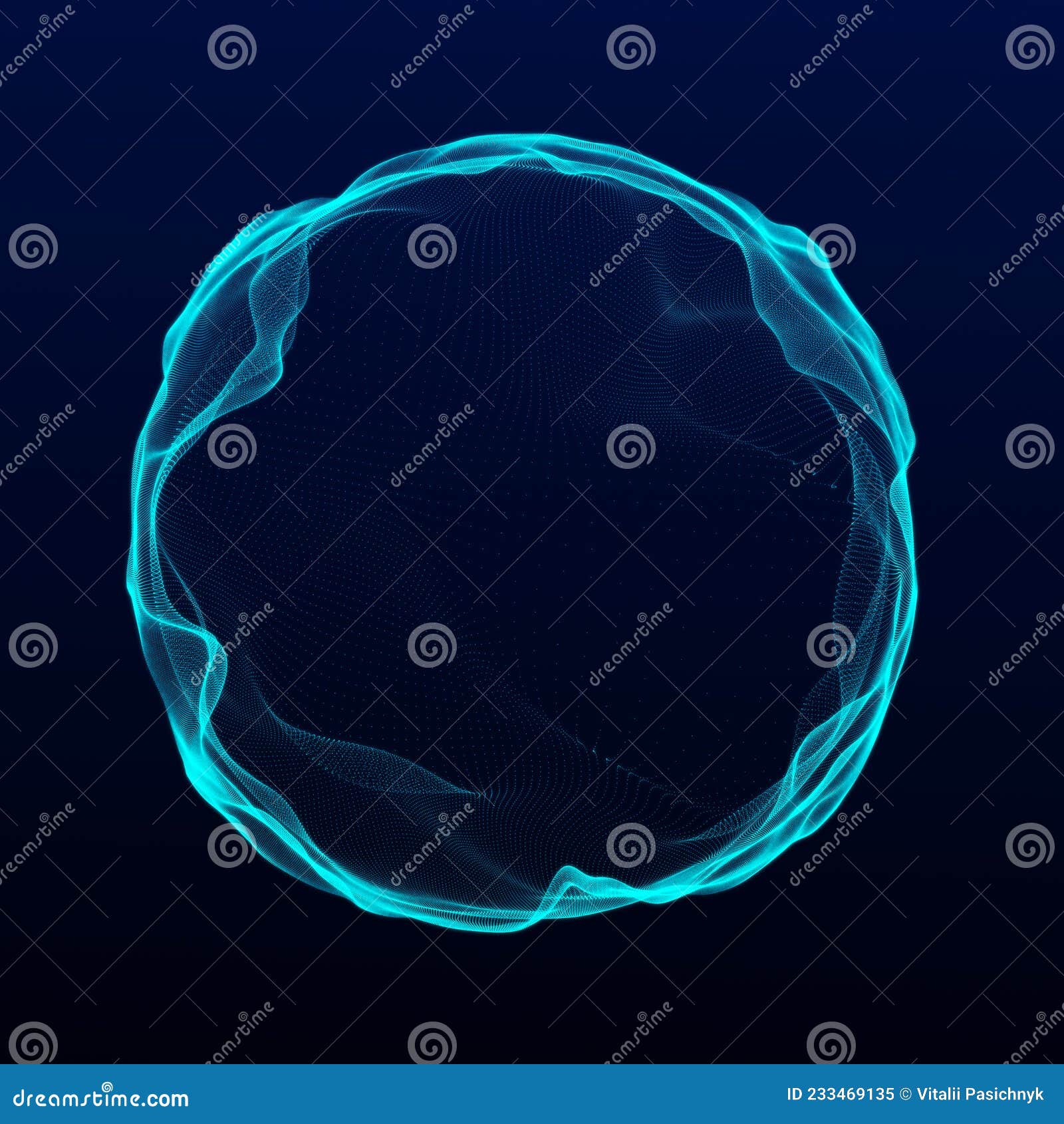 Round Sound Wave Effect Isolated On White Background Vector ...