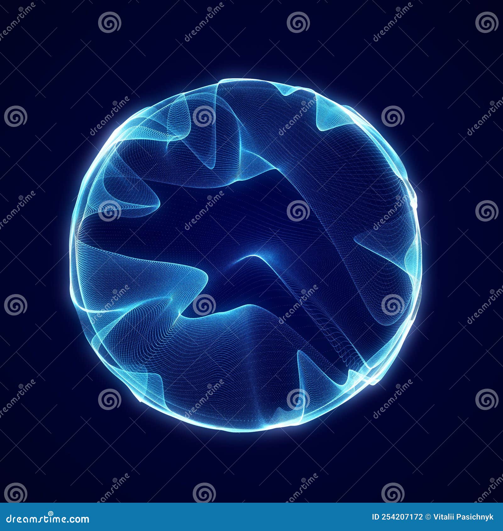 Round Sound Wave Frame. Luminous Bright Voice Wave. Vector Illustration ...