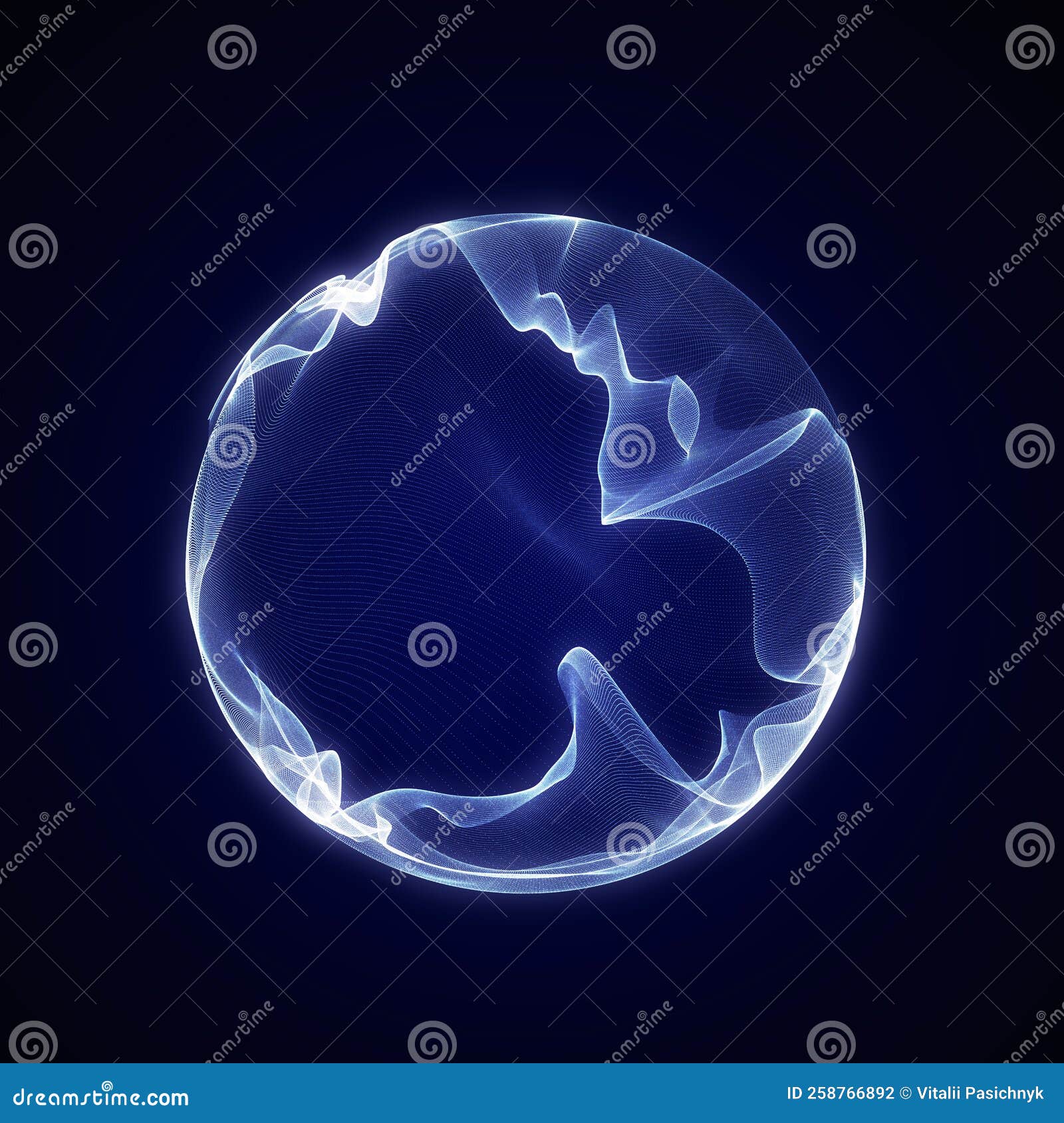 Spherical Equalizer for Music. Round Sound Wave of Particles. Musical ...