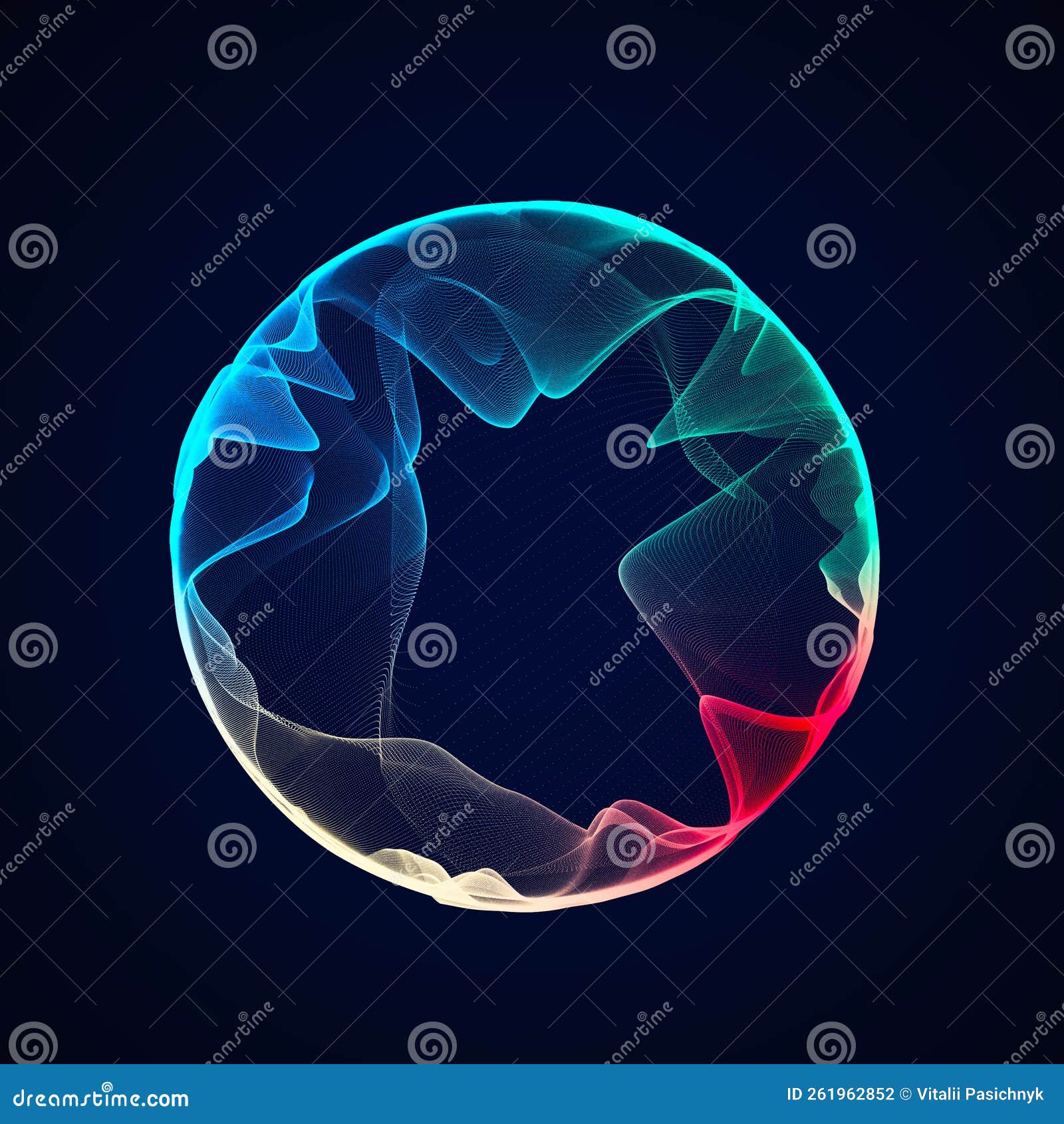 Spherical Equalizer for Music. Round Sound Wave of Particles. Musical ...