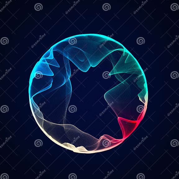 Spherical Equalizer for Music. Round Sound Wave of Particles. Musical ...