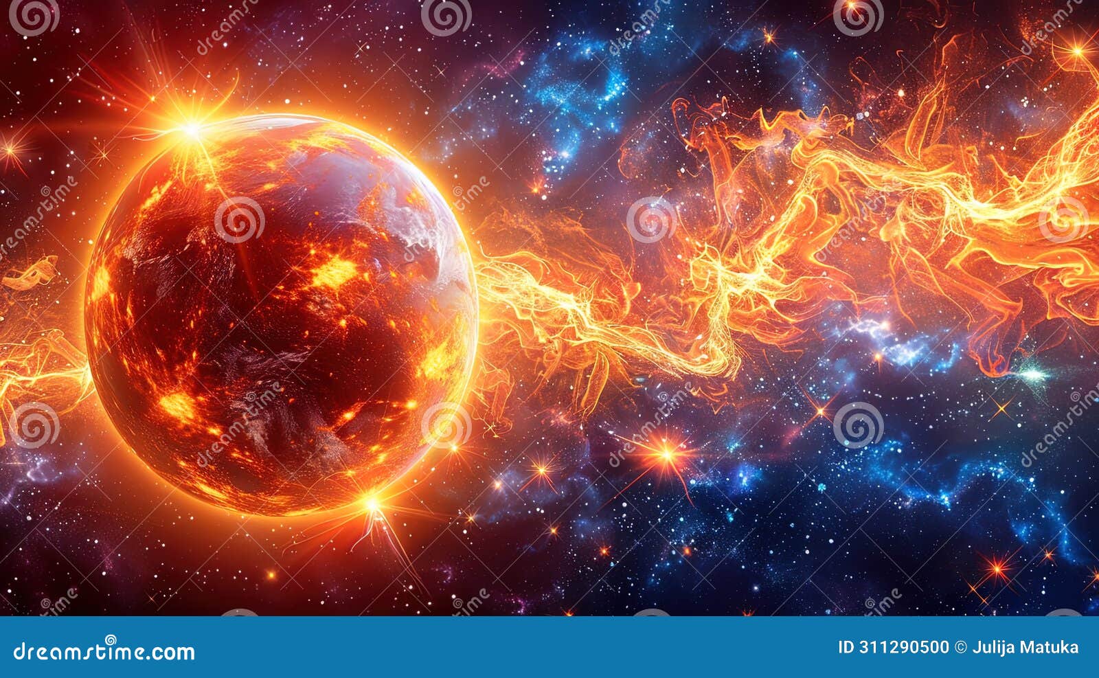 Spherical Fireball Commands Attention with Its Power Stock Photo ...