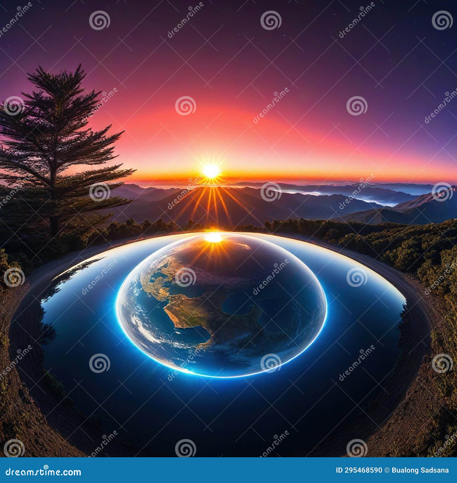 A Spherical HDRI Environment Panoramic of the Sunrise Over the Red ...