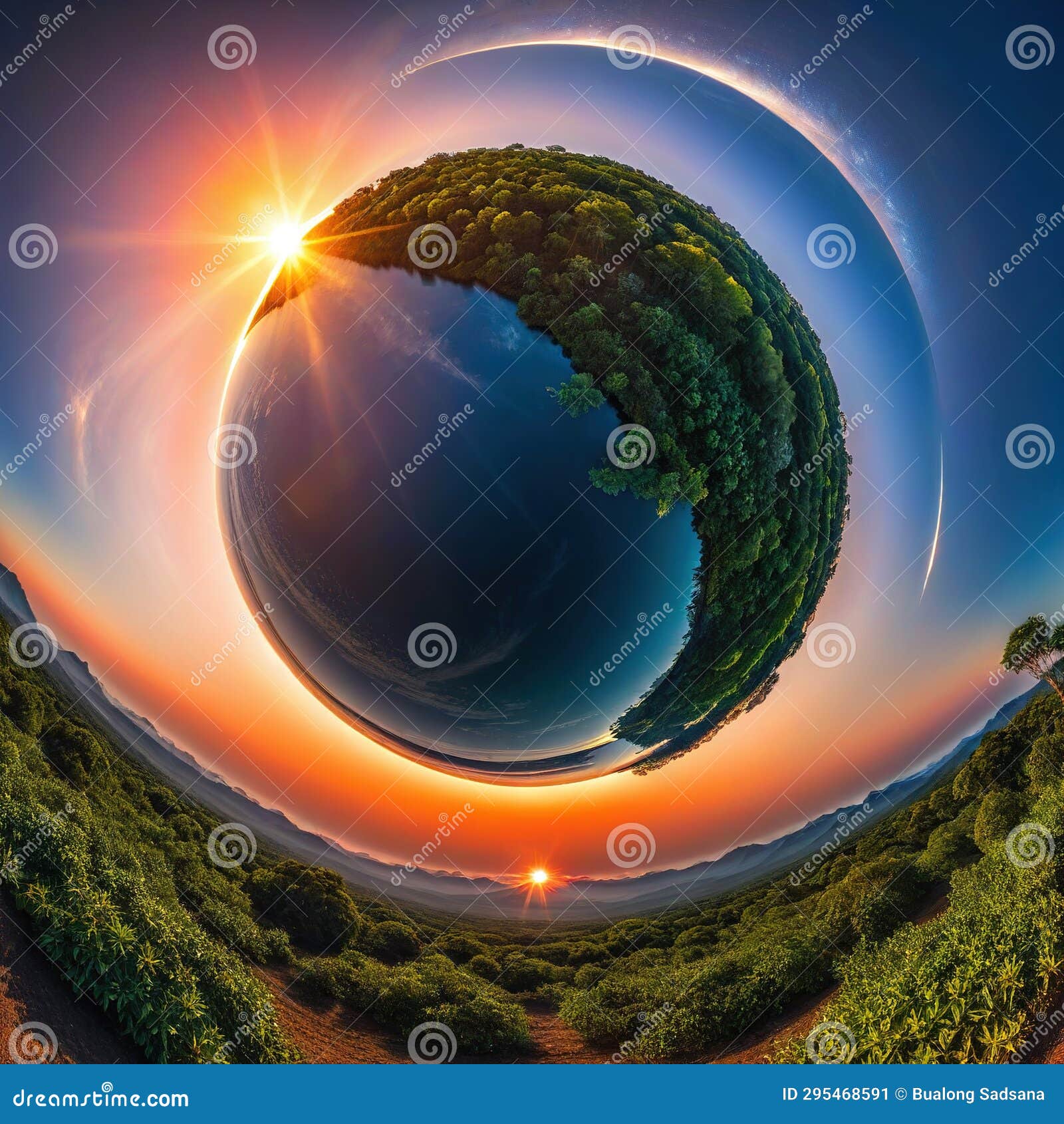 A Spherical HDRI Environment Panoramic of the Sunrise Over the Red ...