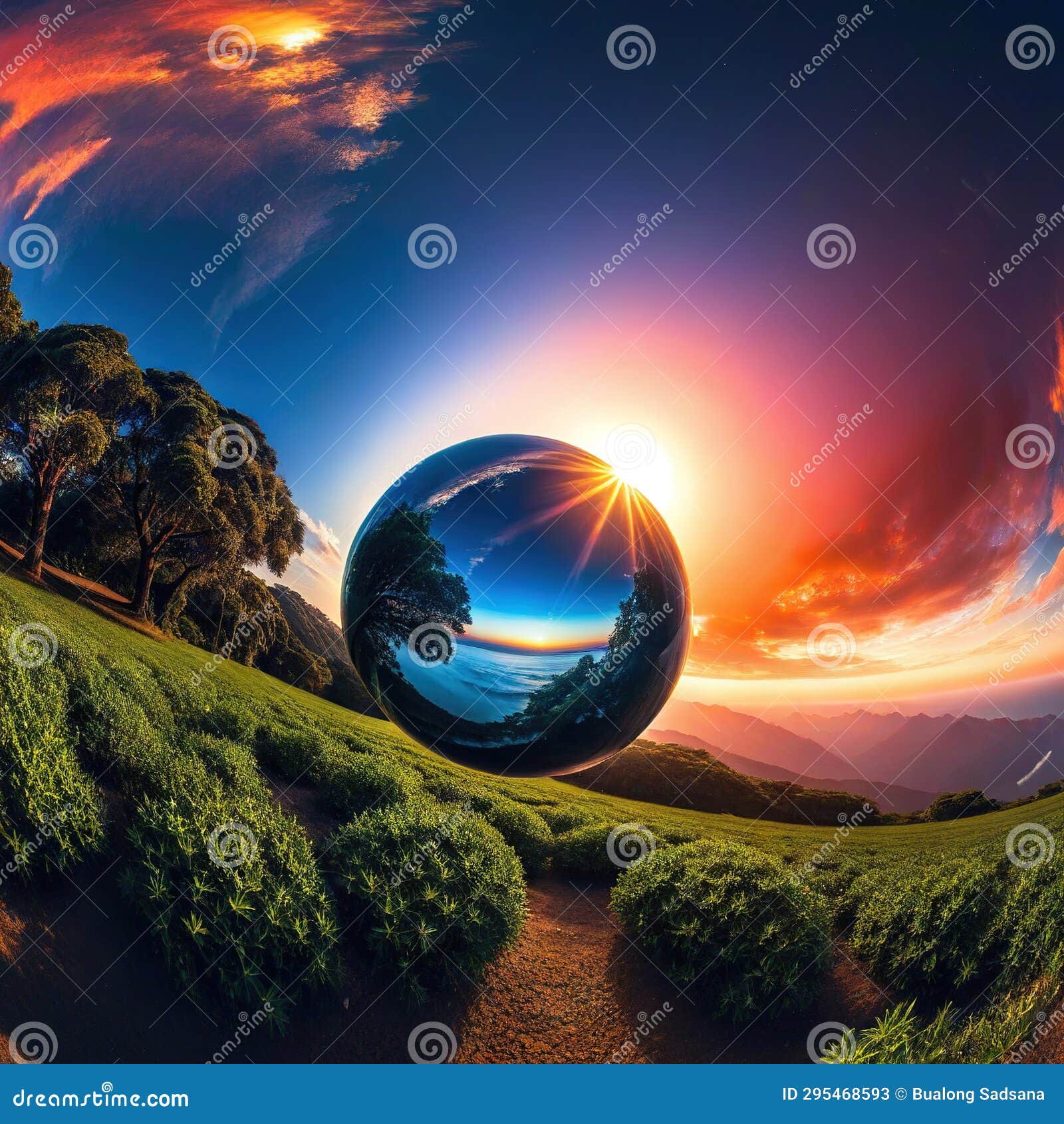 A Spherical HDRI Environment Panoramic of the Sunrise Over the Red ...
