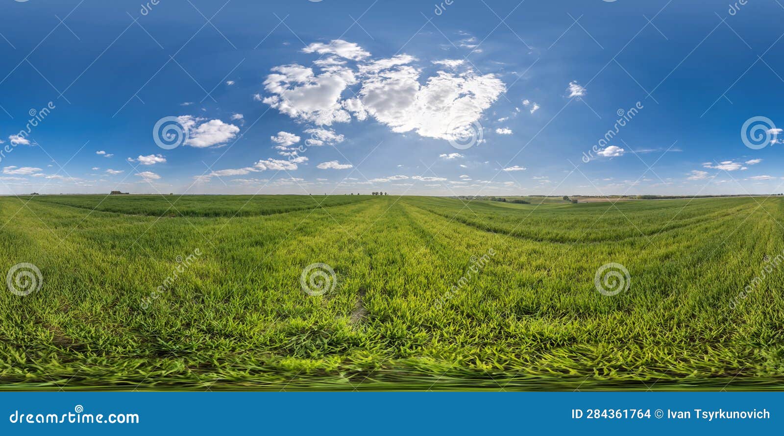Spherical 360 Hdri Panorama among Green Grass Farming Field with Clouds ...