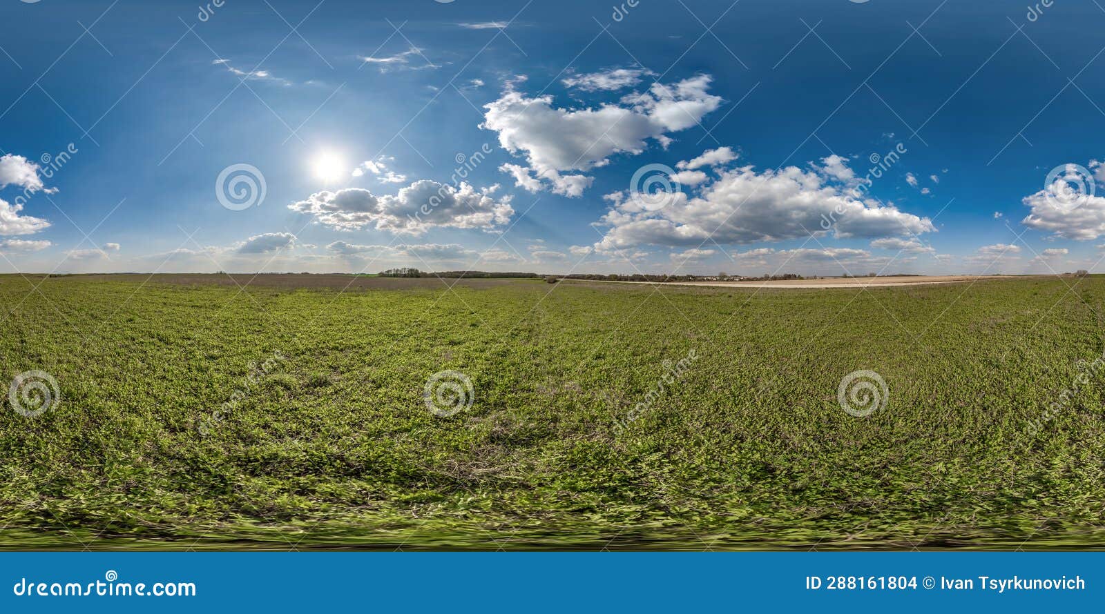 Spherical 360 Hdri Panorama among Green Grass Farming Field with Clouds ...