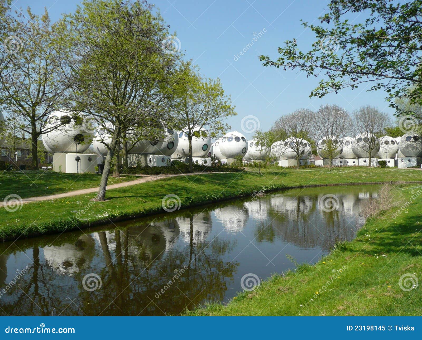 Spherical houses stock image. Image of bubble, grass - 23198145