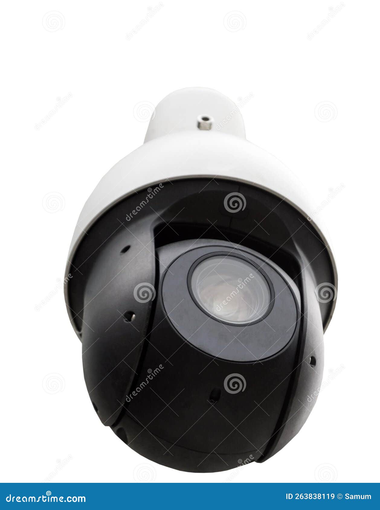Spherical IP Security Camera on White Stock Image - Image of electric ...