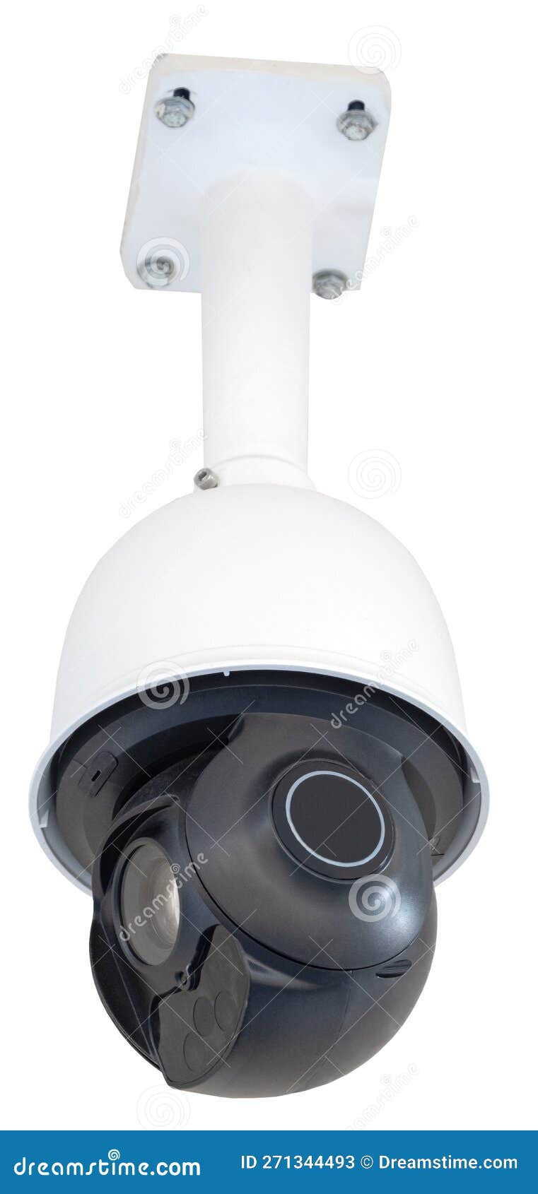 Spherical IP Security Camera on White Stock Image - Image of electronic ...