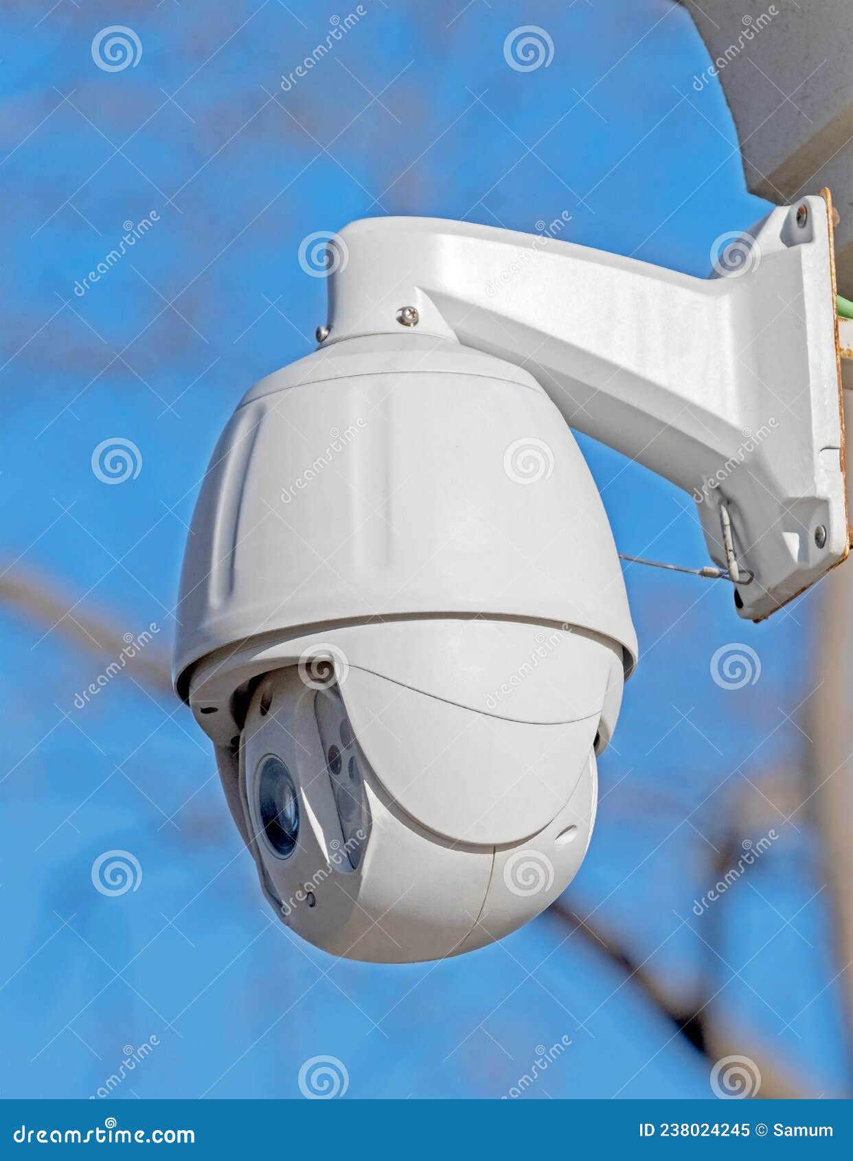 Spherical IP Security Camera on White Stock Image - Image of product ...