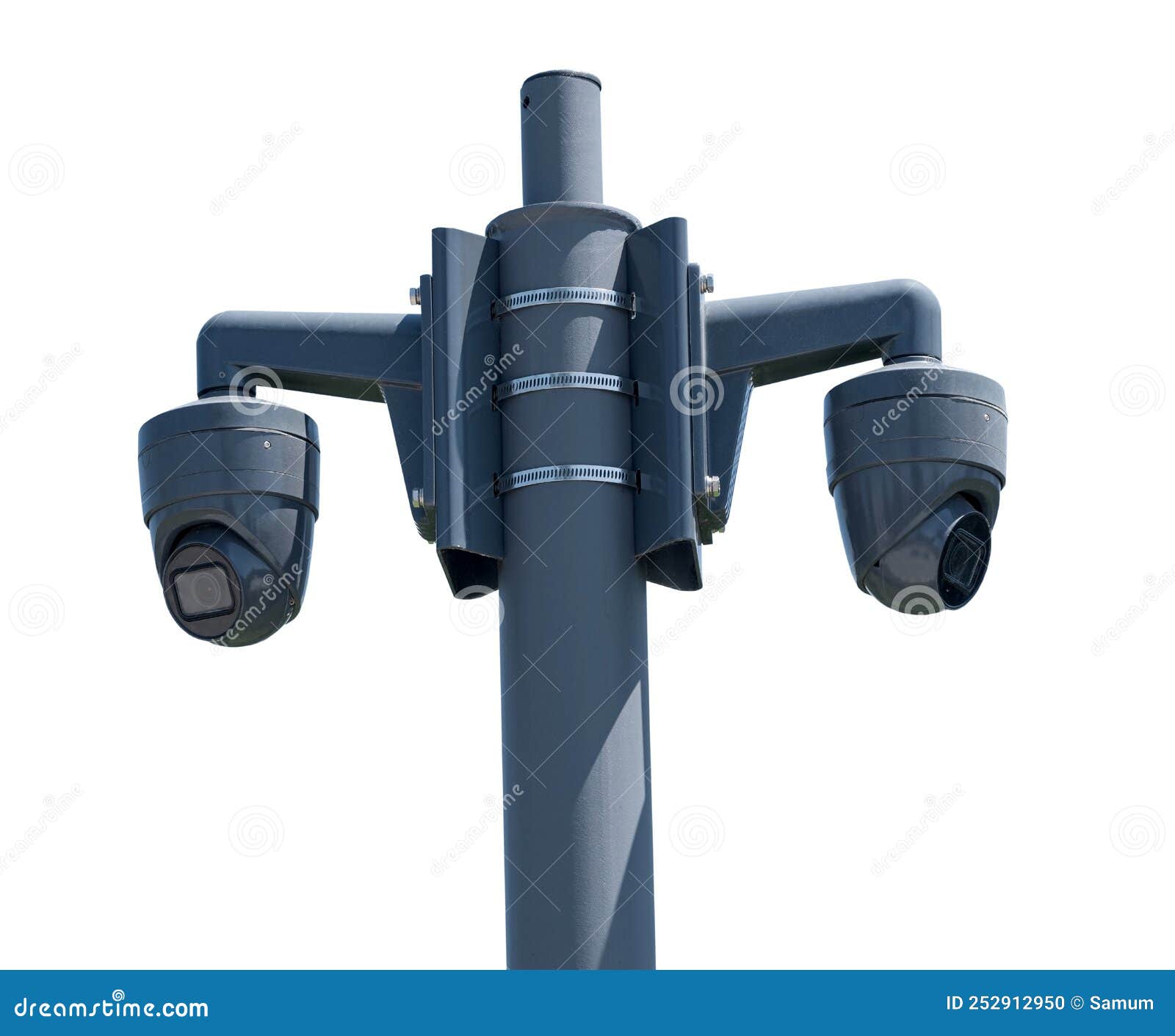 Spherical IP Security Cameras on White Stock Photo - Image of private ...