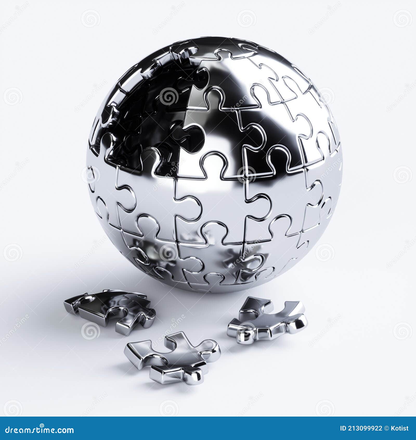 Spherical Jigsaw Puzzle Sphere Stock Illustration - Illustration of ...