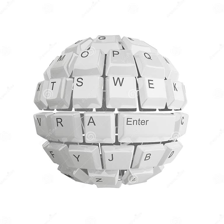 Spherical keyboard stock illustration. Illustration of sphere - 25415327