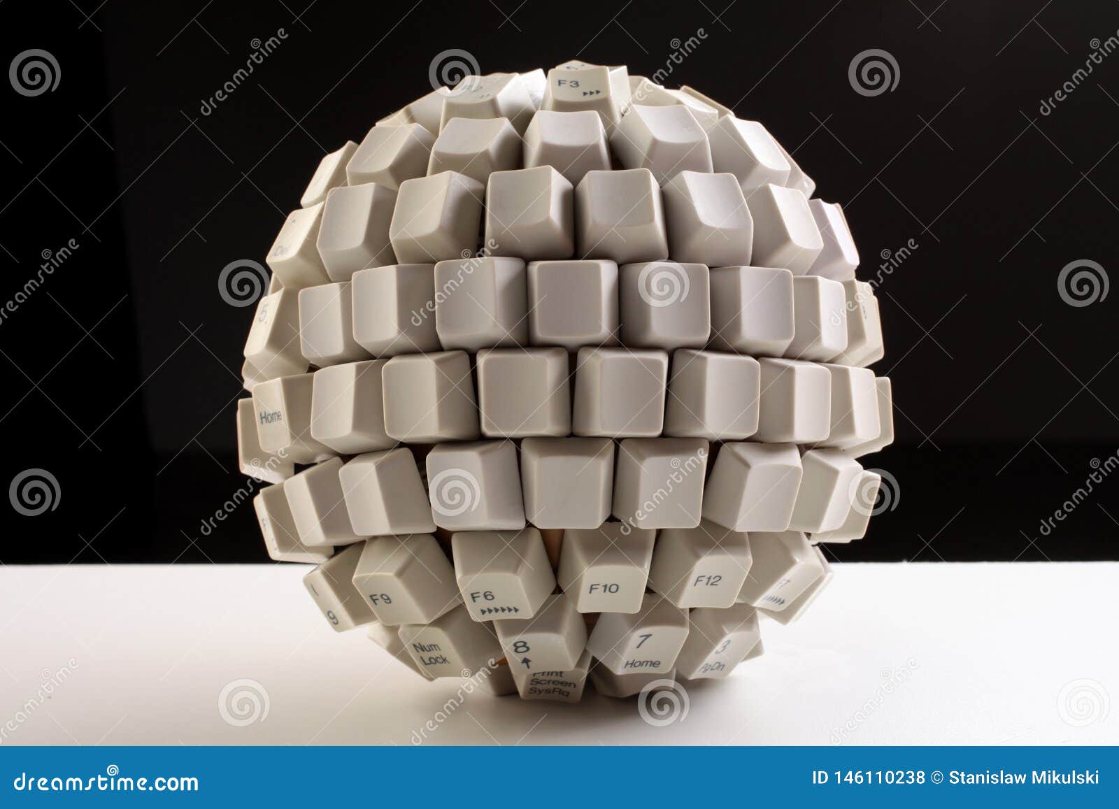 Spherical Keyboard on Table Stock Photo - Image of color, background ...