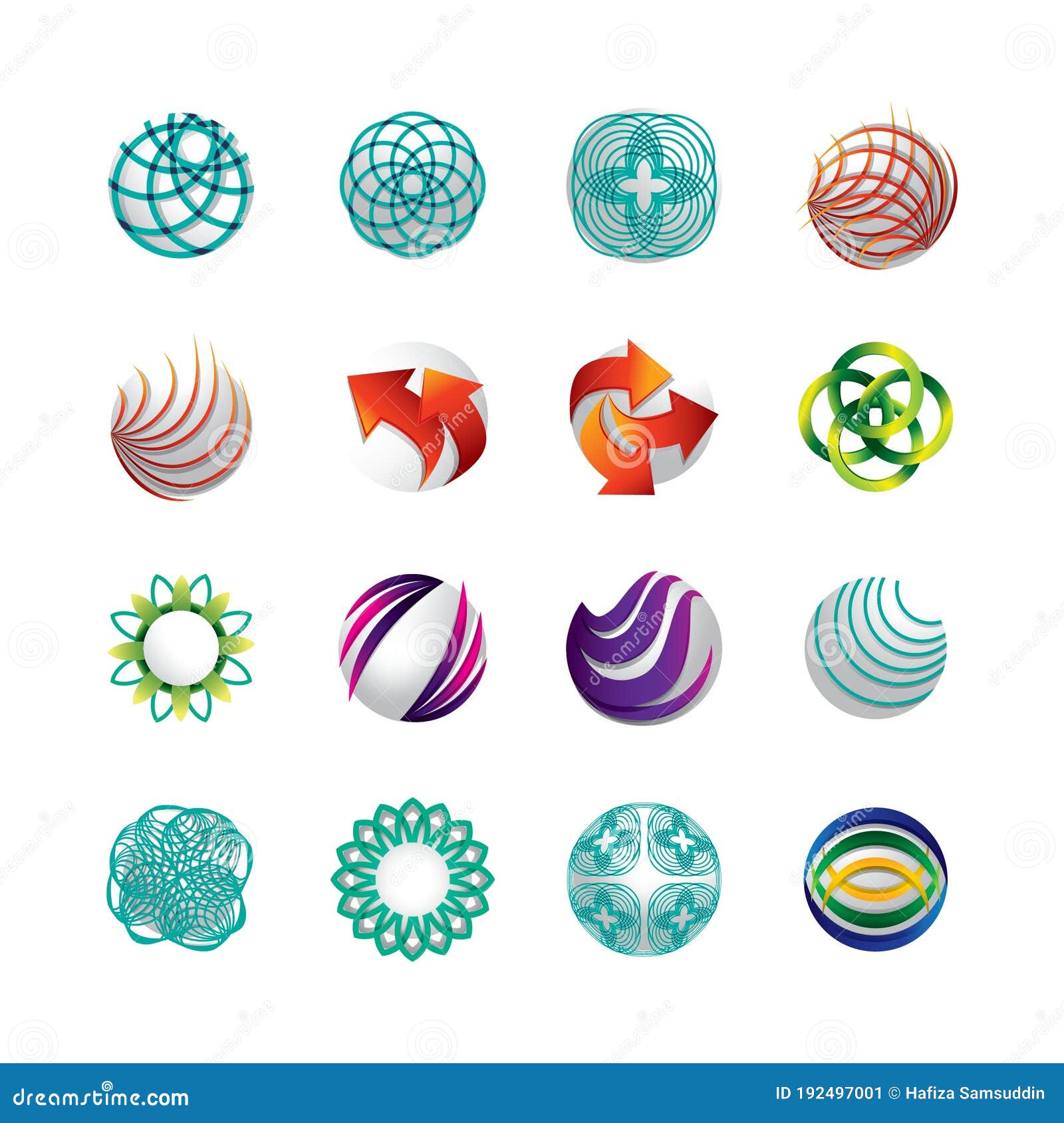 Spherical Logo Design Concept. Vector Illustration Decorative Design ...