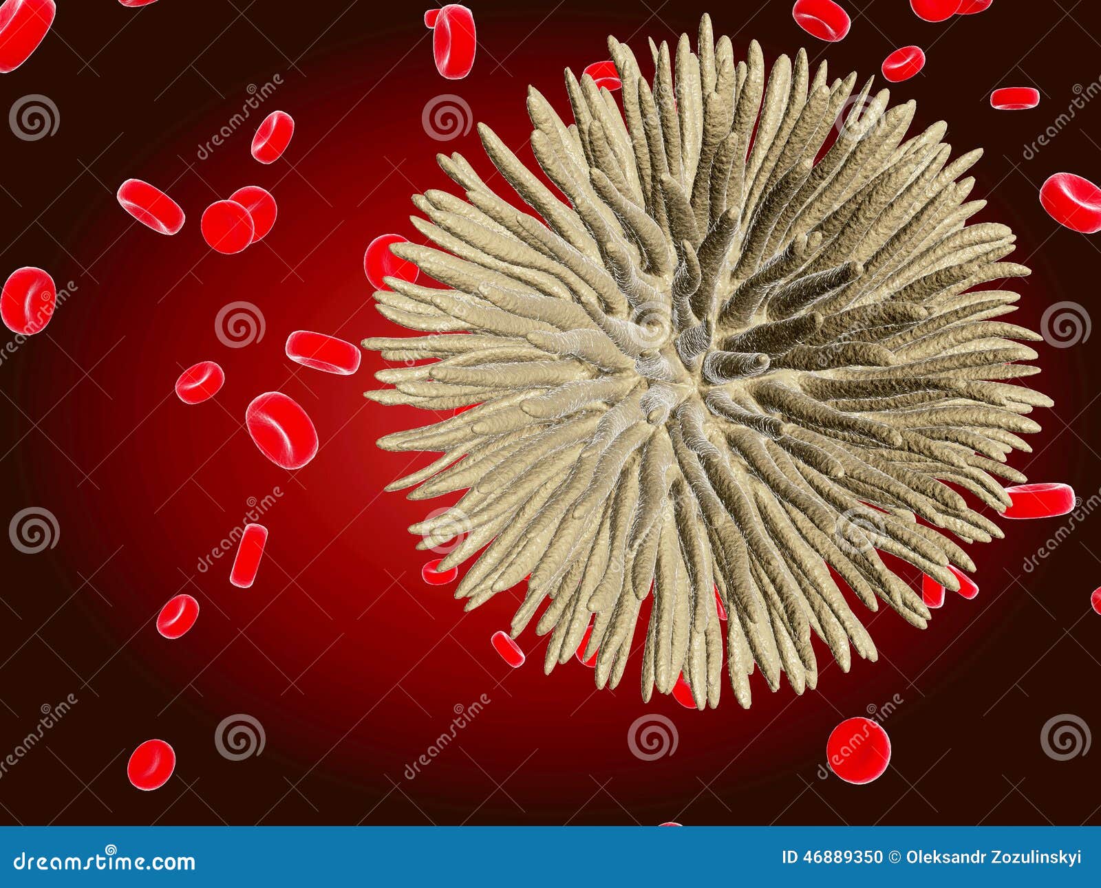 A Spherical Microbe With Long, Filamentous Projections Extending ...