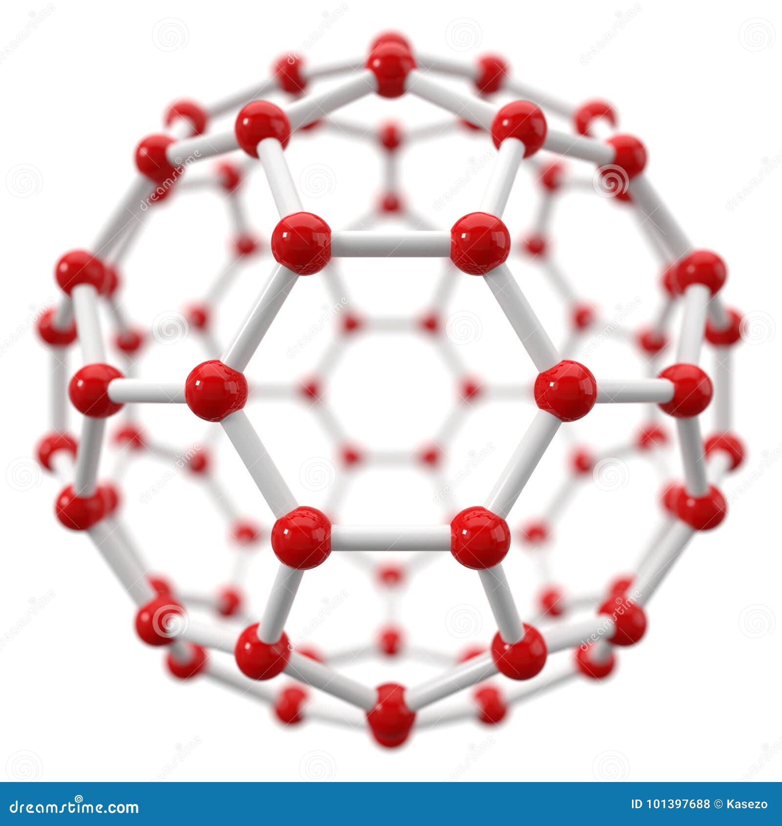 Spherical Molecule Model on White Background. Stock Illustration ...