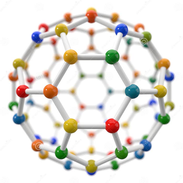 Spherical Molecule Model on White Background. Stock Illustration ...