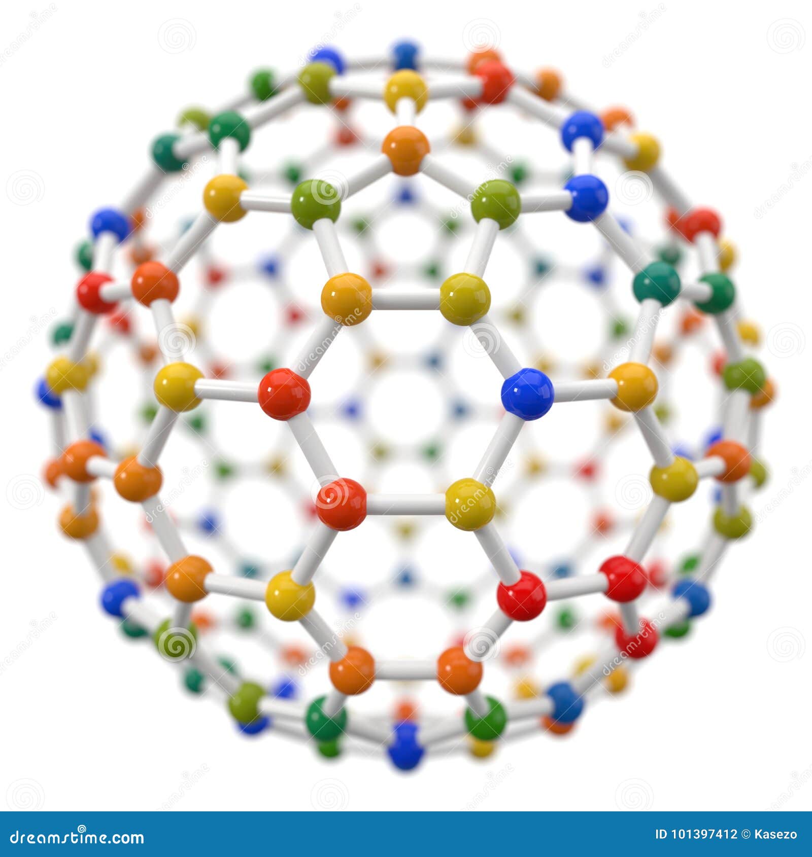 Spherical Molecule Model on White Background. Stock Illustration ...