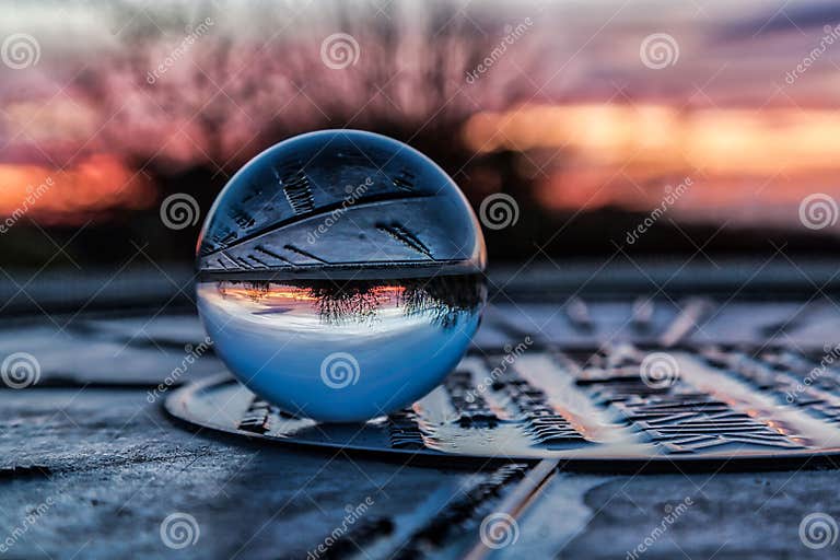 Spherical Object Illuminated by the Sun in the Background Stock Photo ...