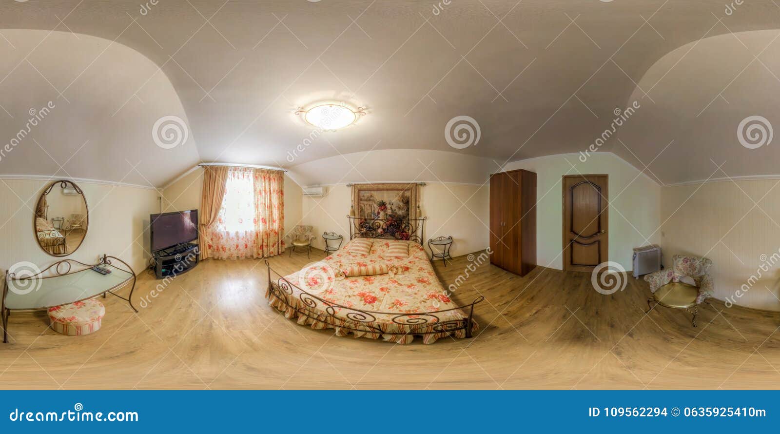 Spherical Panorama of Hotel Room Editorial Stock Image - Image of ...