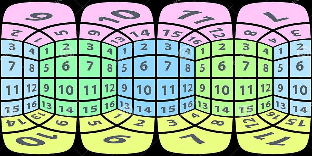 Spherical Panorama of Inside Cube Faces. Stock Illustration ...