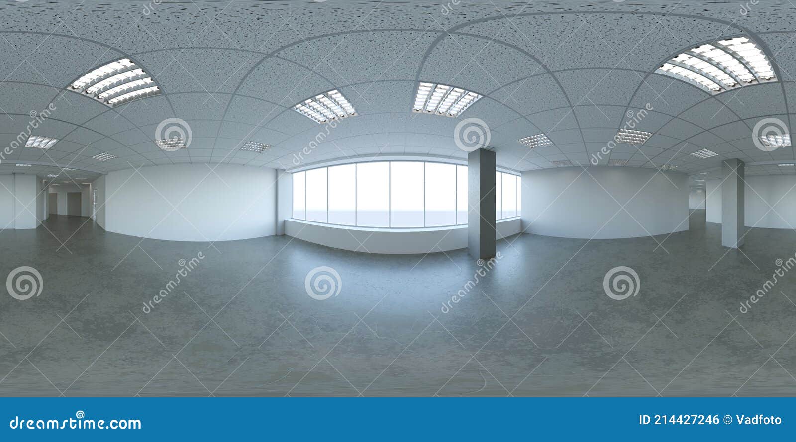 Spherical Panorama of the Interior, 3D Illustration Stock Illustration ...