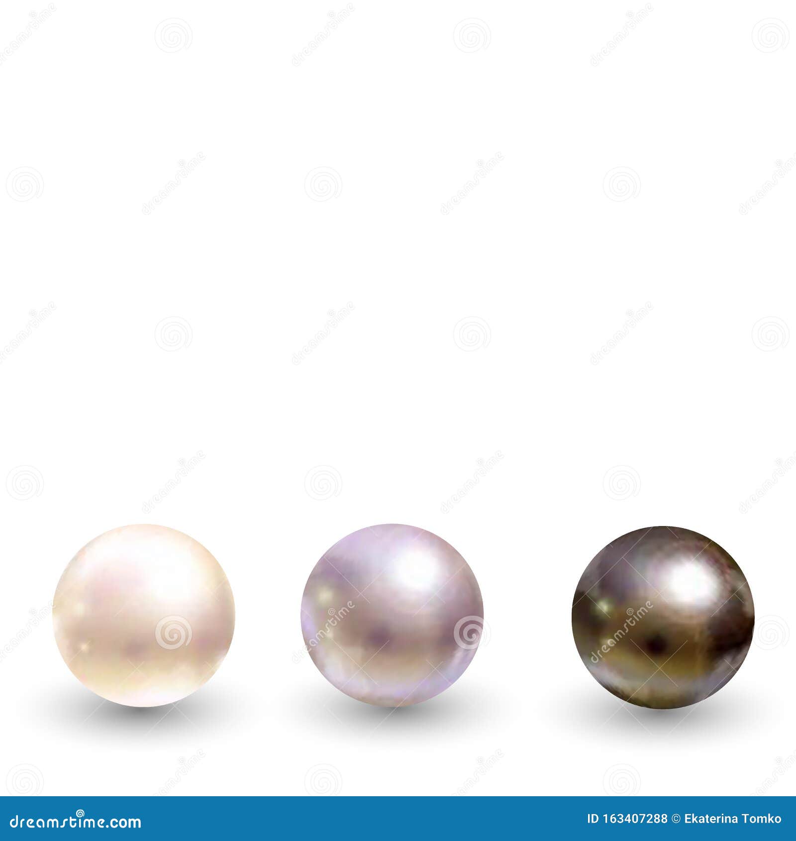Spherical Pearls of Different Colors. Vector Set. Eps 10 Stock ...