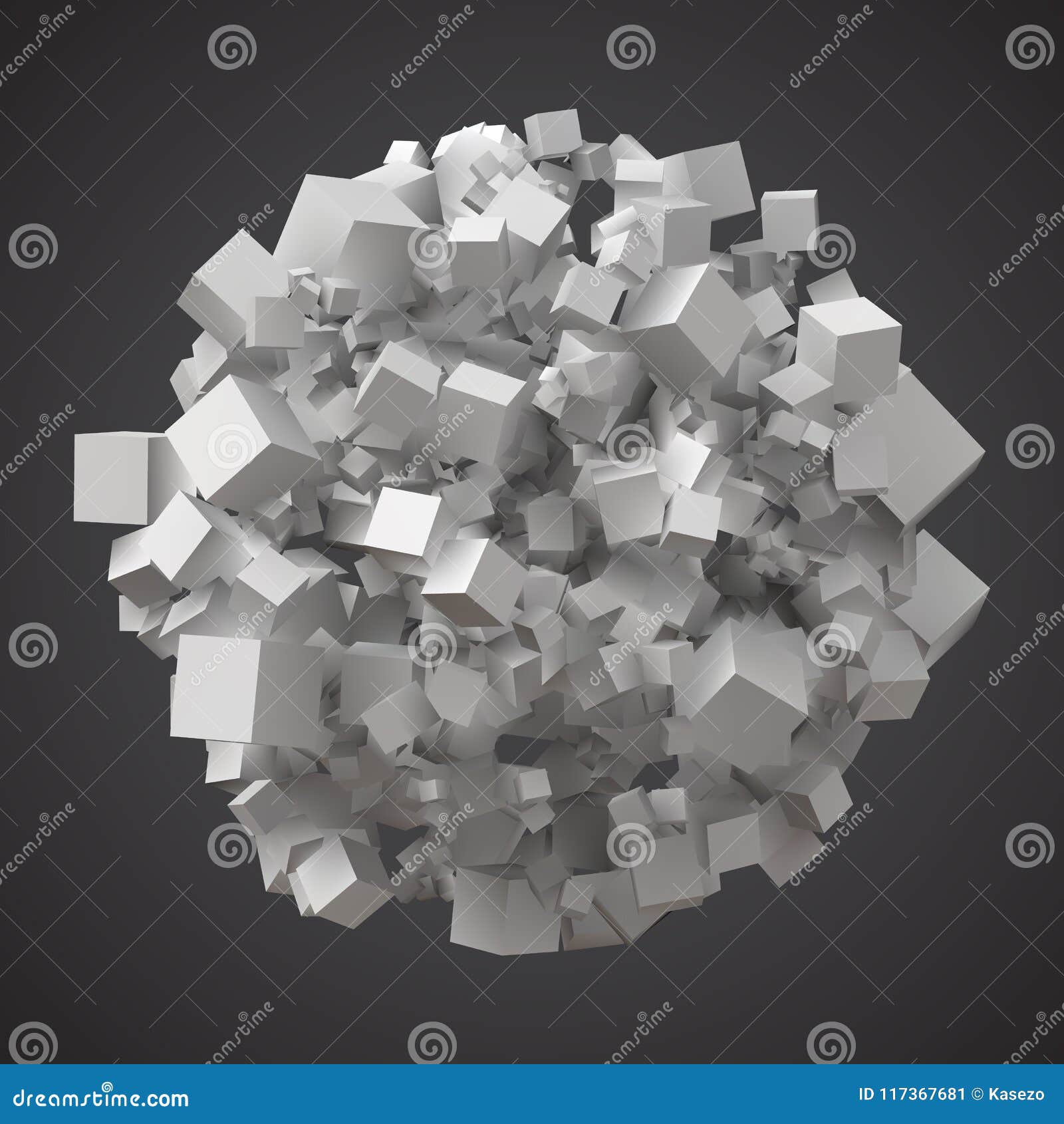 Spherical Pile of Random Cubes Stock Vector - Illustration of forming ...