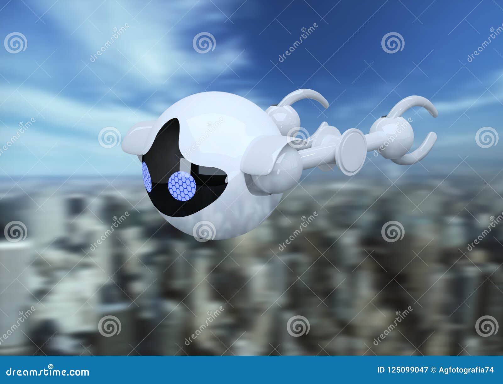 Spherical Robot 3D Modeling Provided with Artificial Intelligence Stock ...