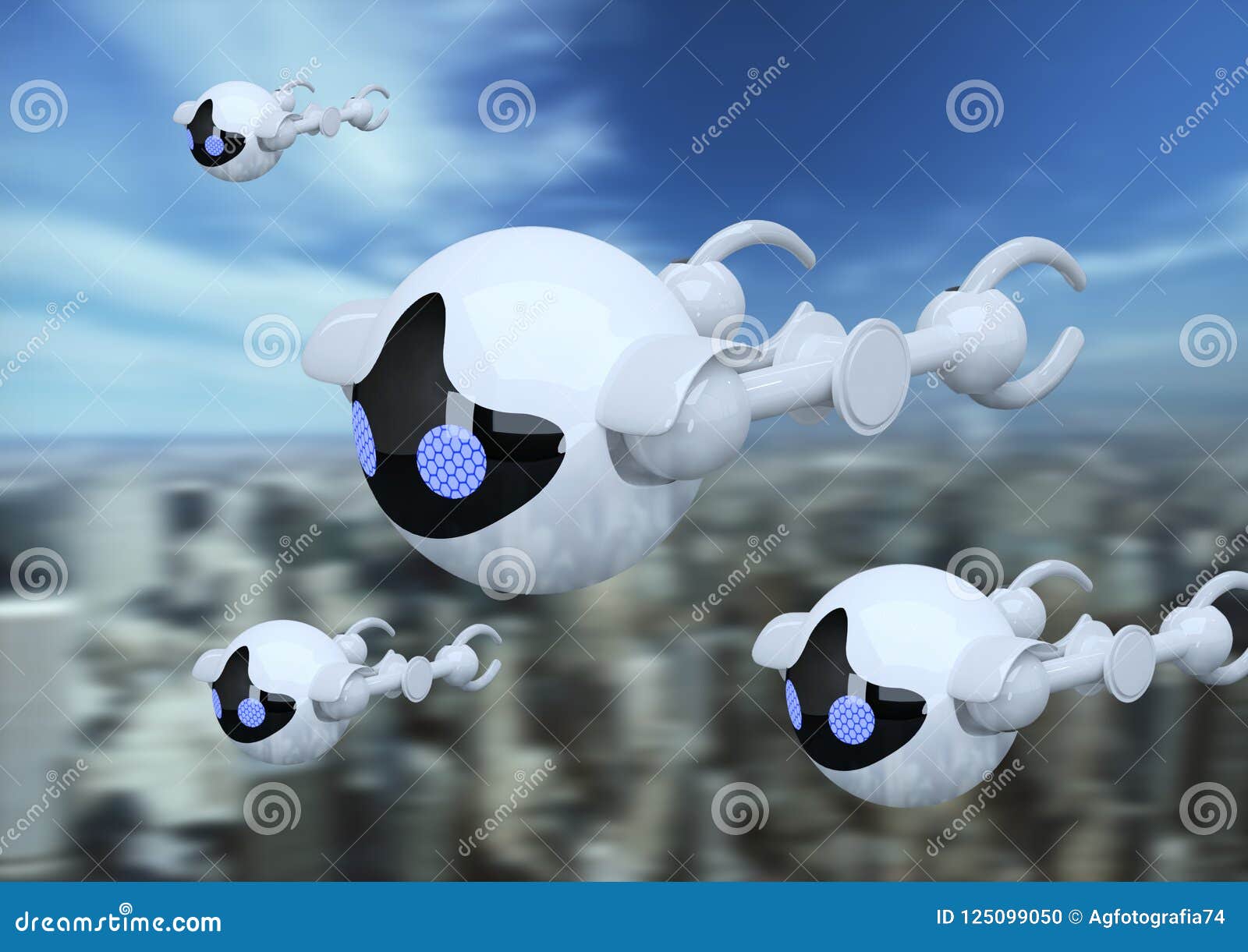 Spherical Robot 3D Modeling Provided with Artificial Intelligence Stock ...