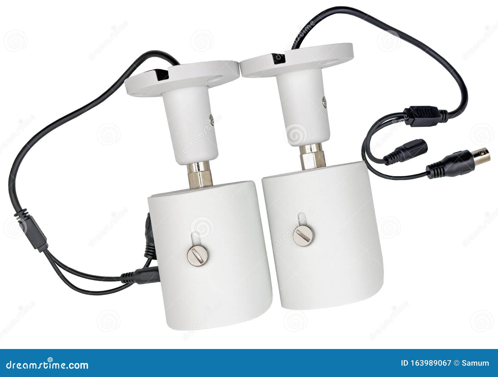 Spherical security cameras stock image. Image of installation - 163989067