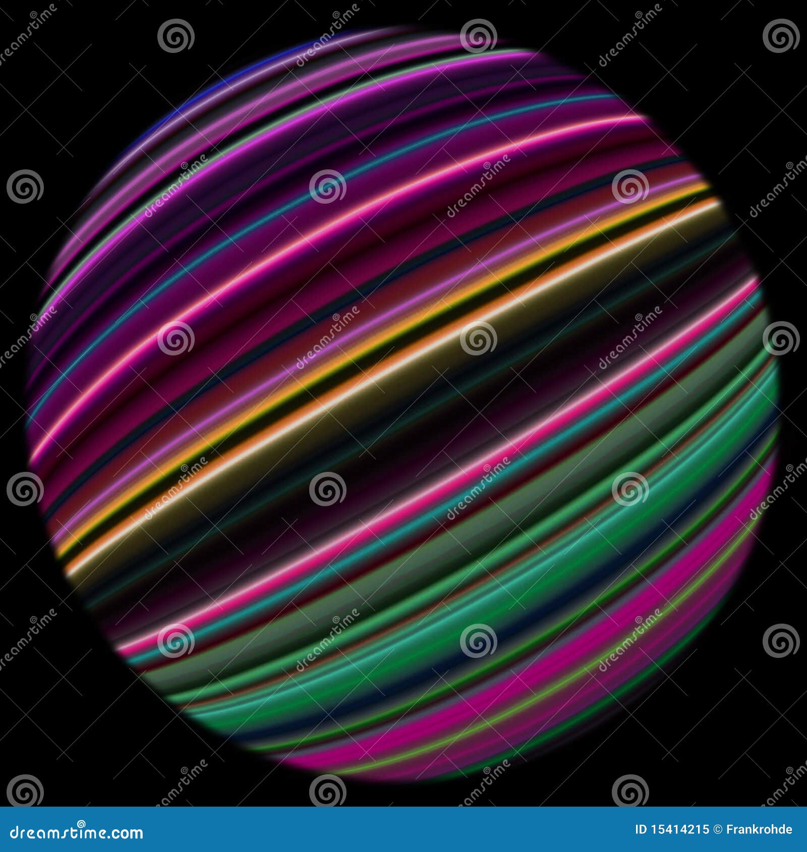 Spherical Shape with Colored Stripes Stock Illustration - Illustration ...