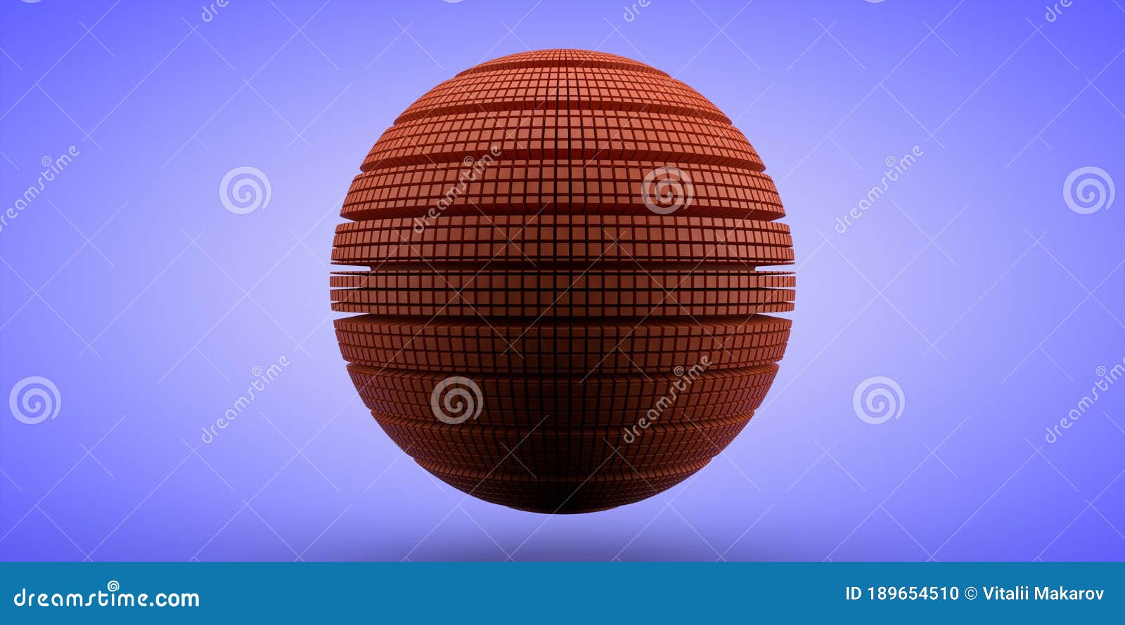A Spherical Shape Consisting of a Set of Polygonal Elements. 3D Render ...