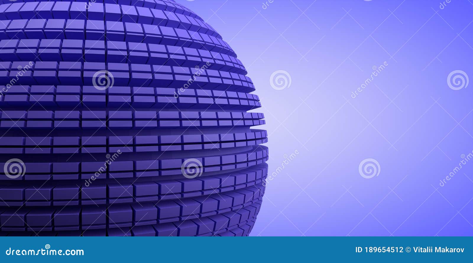 A Spherical Shape Consisting of a Set of Polygonal Elements. 3D Render ...