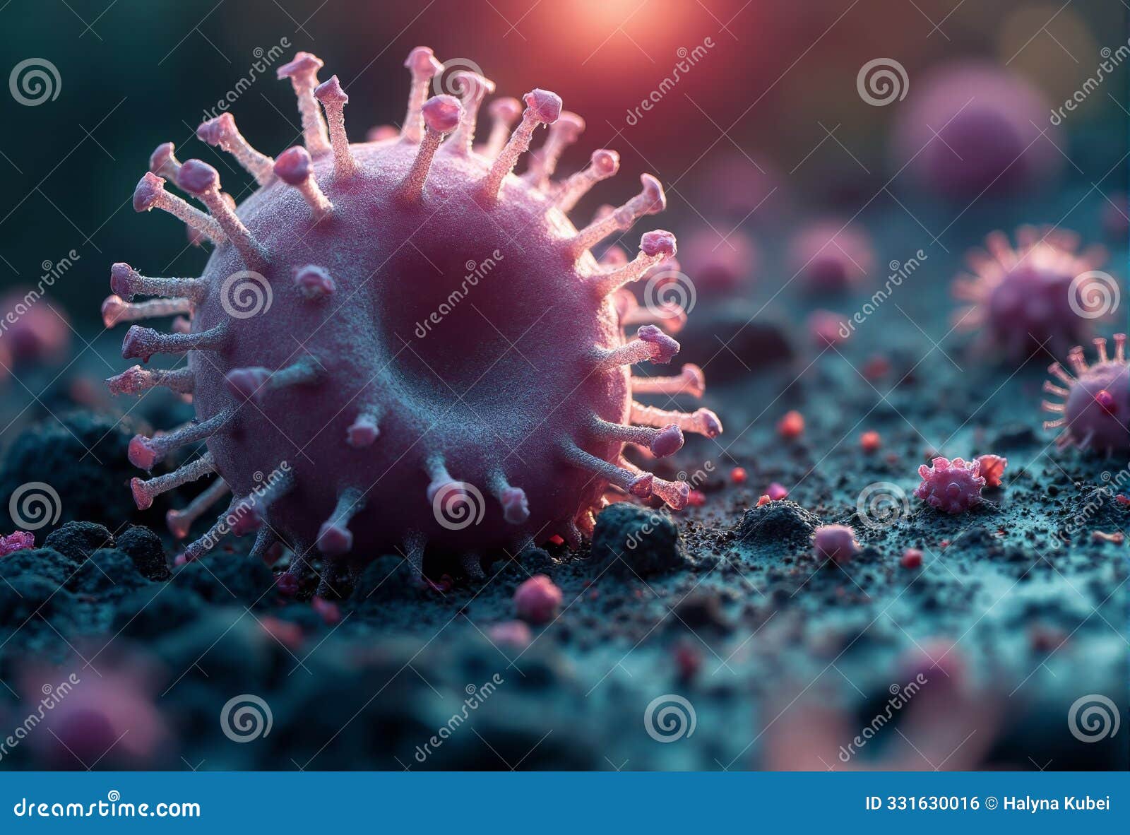 Spherical Spiral Virus Bacteria on the Background Stock Photo - Image ...