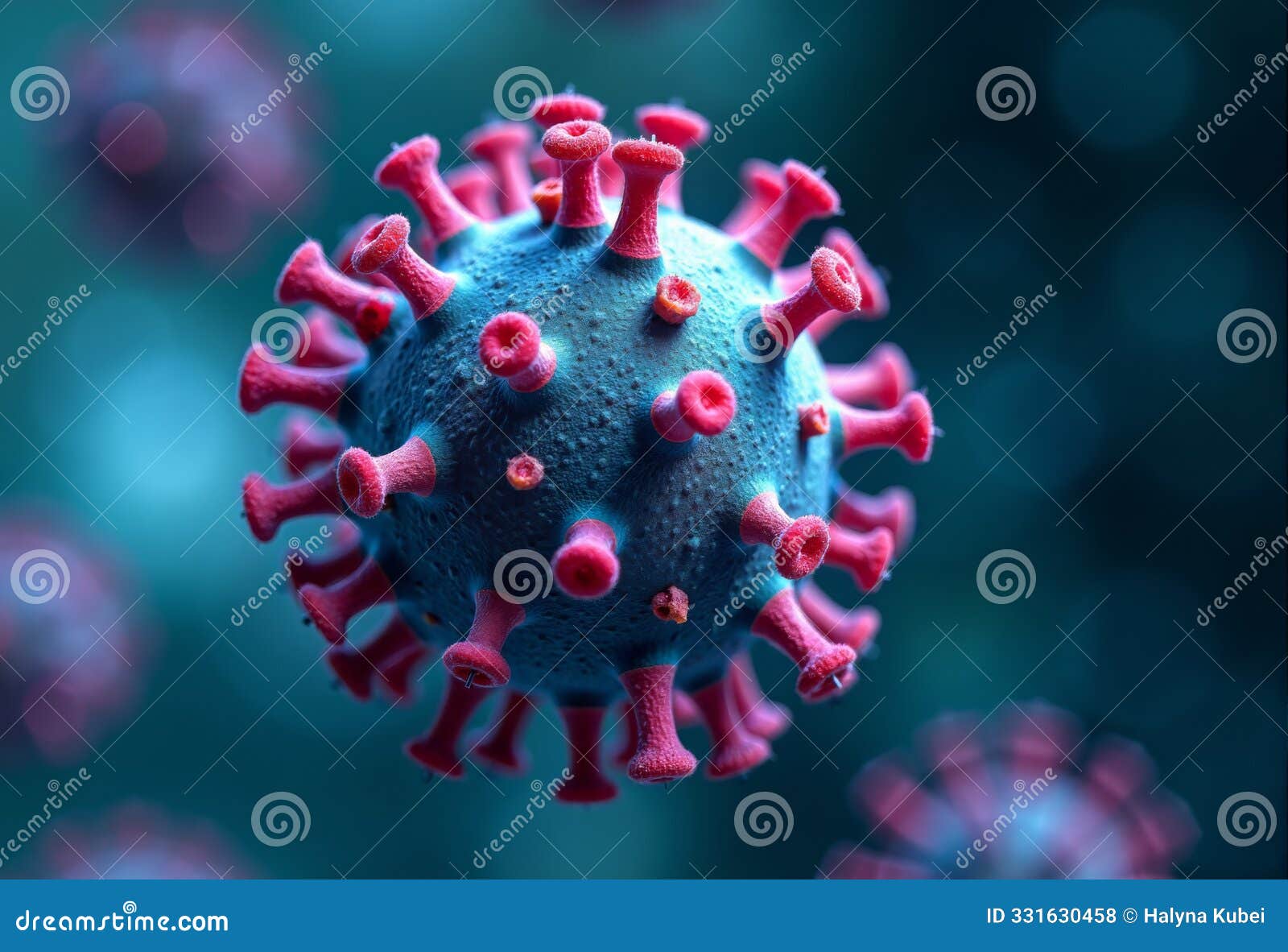 Spherical Spiral Virus Bacteria on the Background Stock Illustration ...
