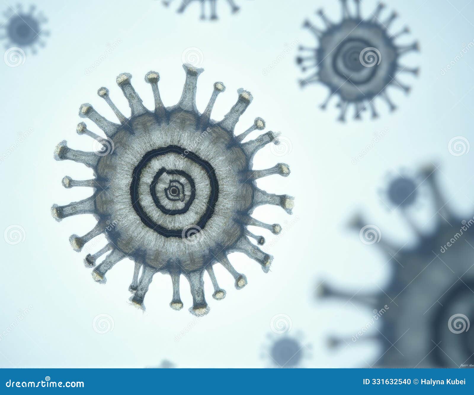 Spherical Spiral Virus Bacteria on the Background Stock Photo - Image ...