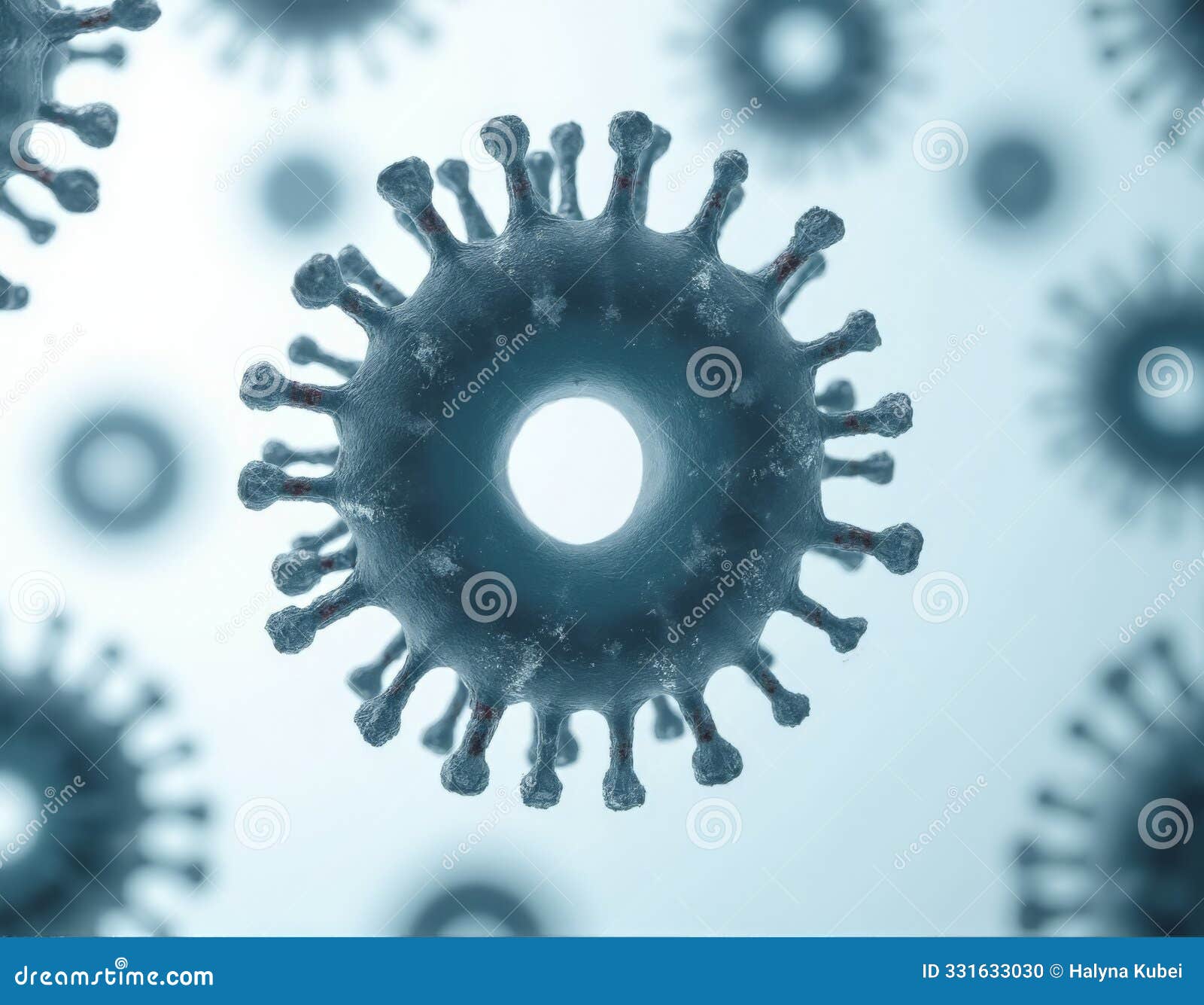 Spherical Spiral Virus Bacteria on the Background Stock Illustration ...