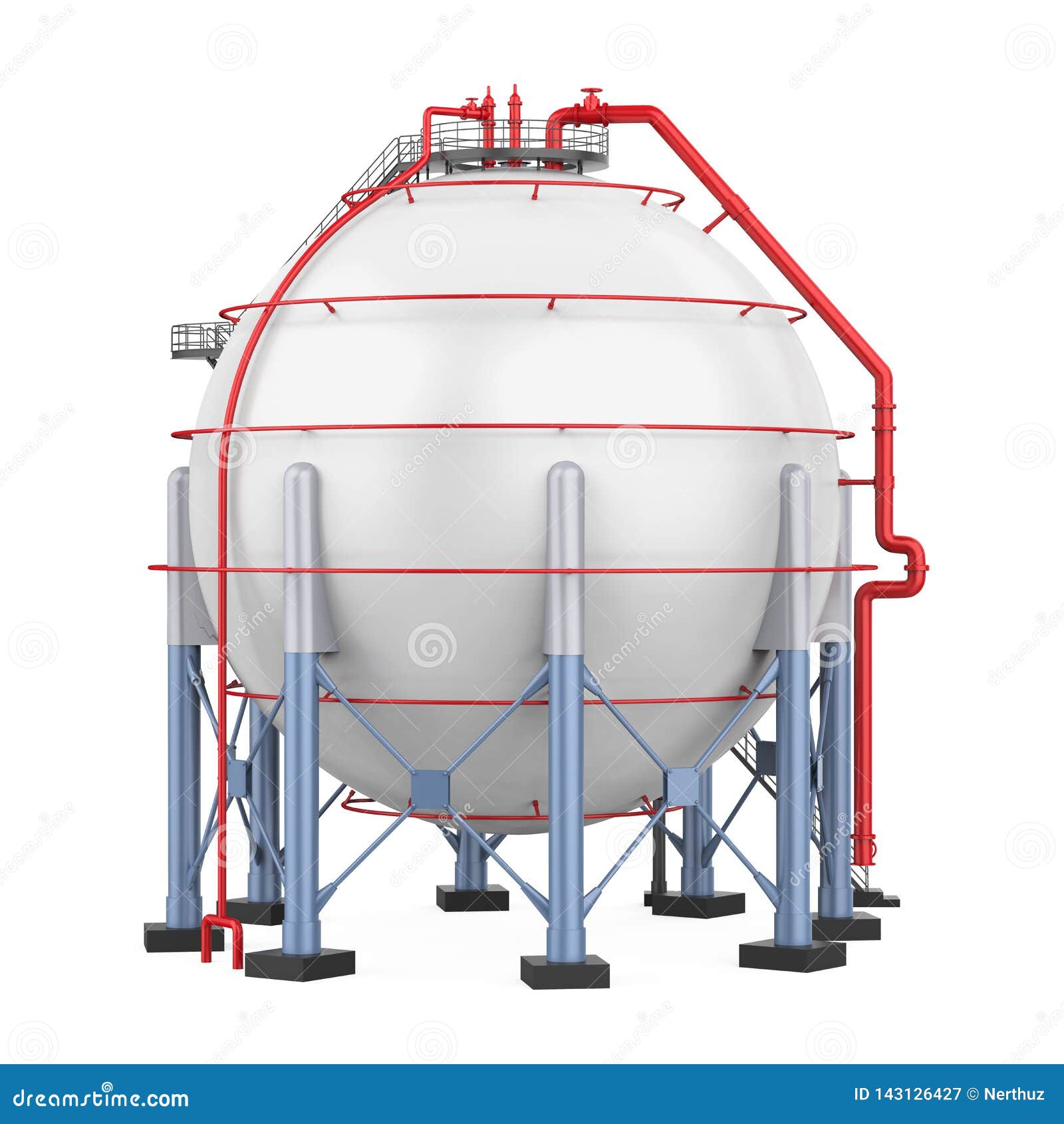 Spherical Storage Tank Isolated Stock Illustration - Illustration of ...