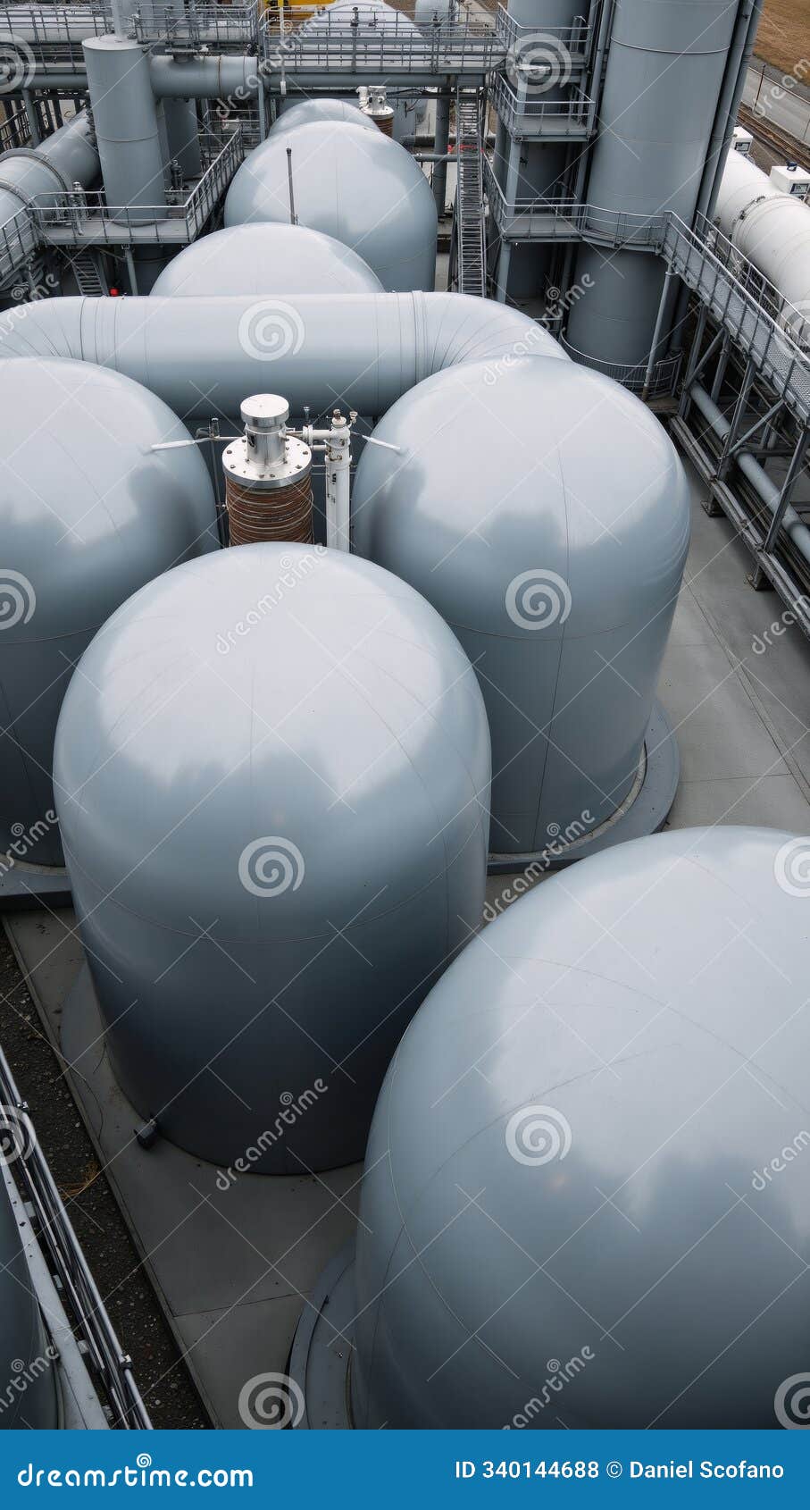 Spherical Tank Hydrogen Plant Featuring BPVC Equipment Stock Image ...