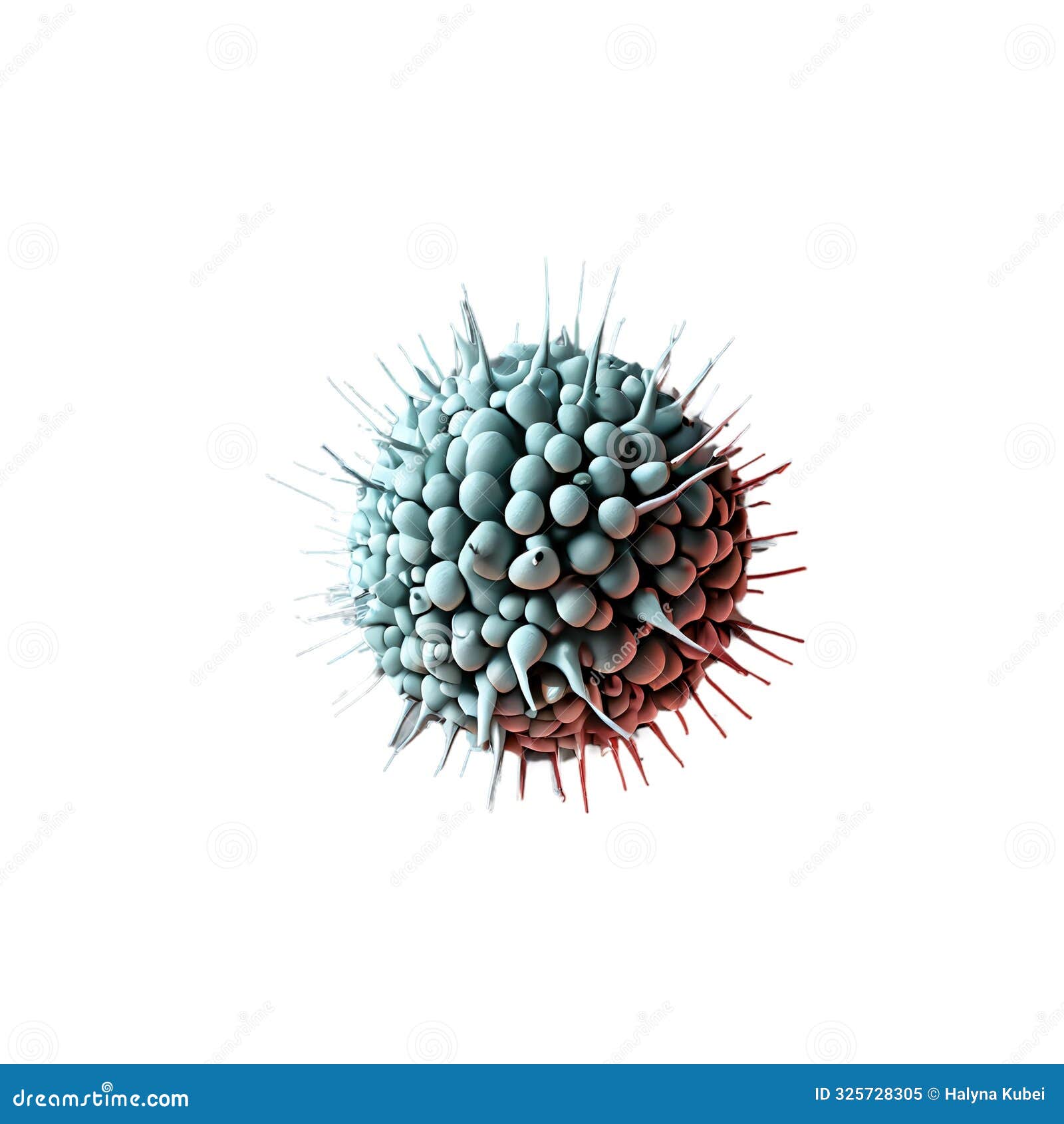 Spherical Virus Particles With Distinct Spike Proteins, Rendered In 3D ...