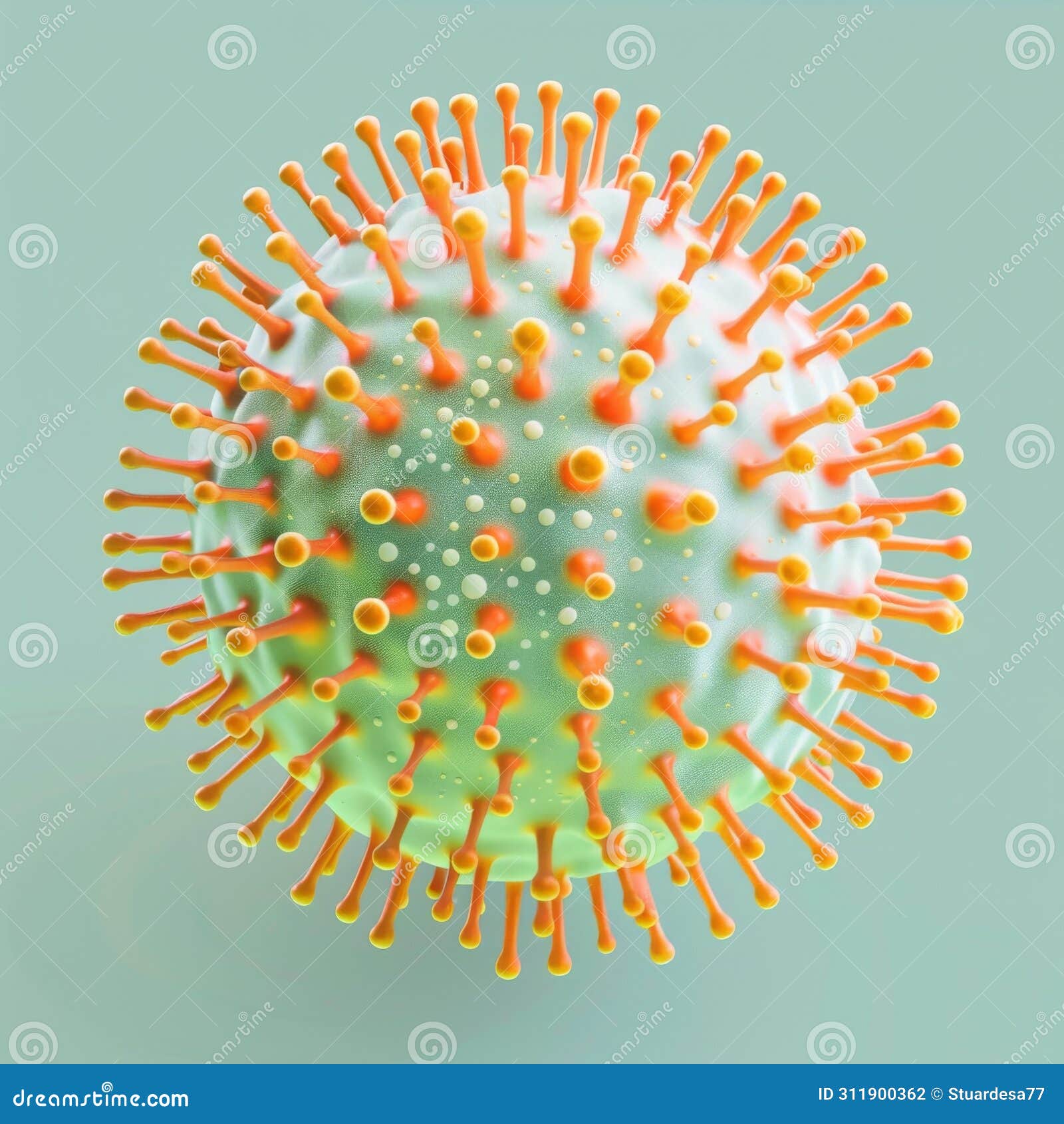 Spherical Virus Particle Rendering Stock Illustration - Illustration of ...