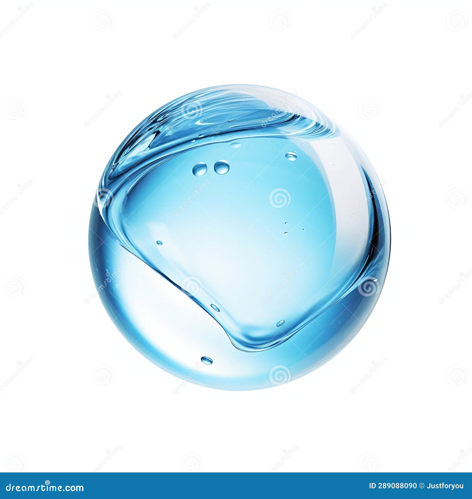Spherical Water Droplet on White. Generative Ai Stock Illustration ...
